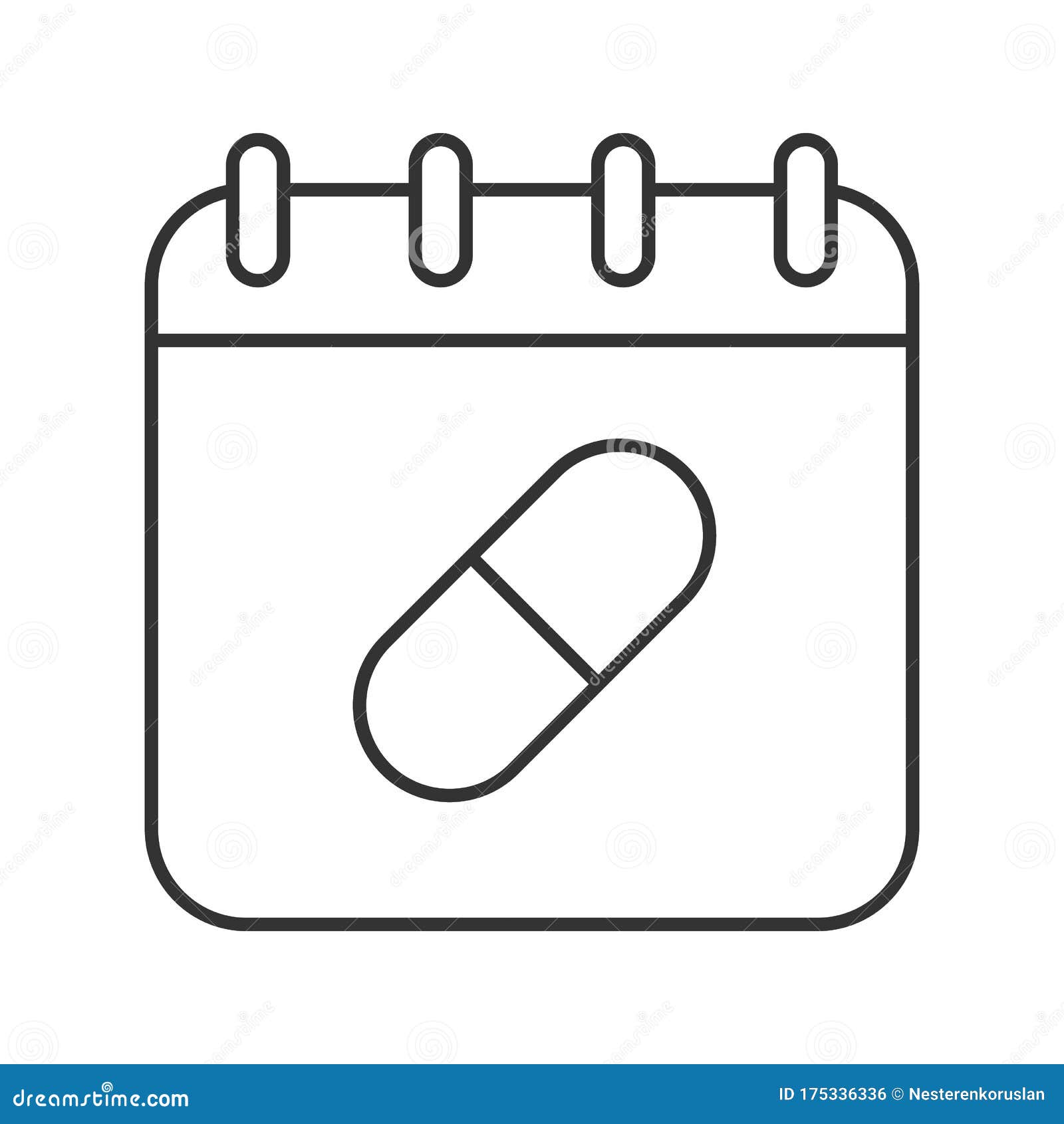 Medications Taking Schedule Linear Icon Stock Illustration ...