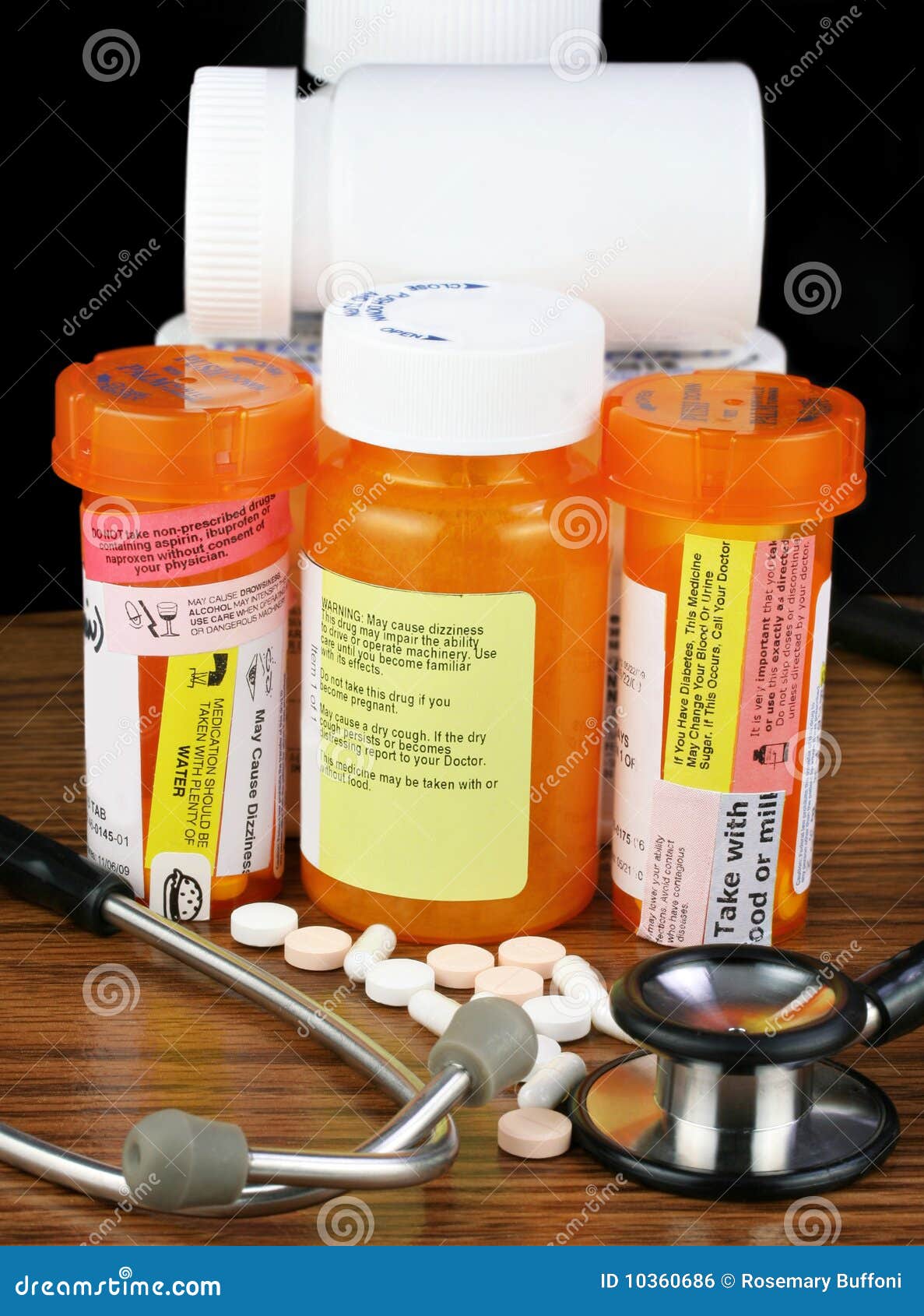 Medications with Warning Labels Stock Photo - Image of black, pharmacy ...