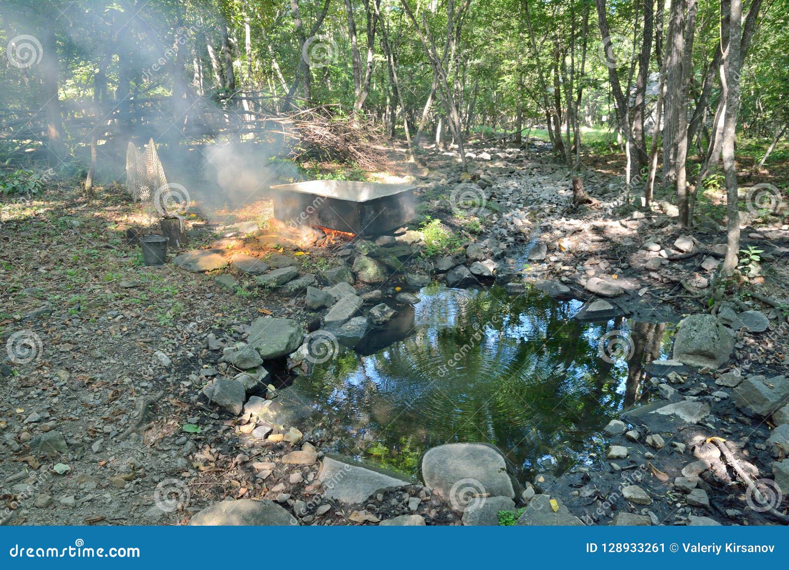 Medicinal Bath in Forest 11 Stock Image - Image of background ...