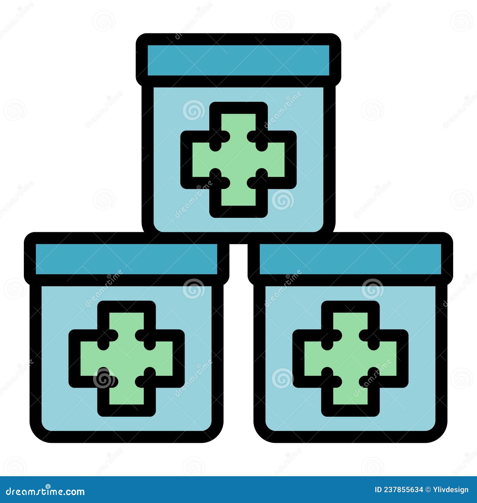 Medicinal Boxes Icon Color Outline Vector Stock Vector - Illustration ...