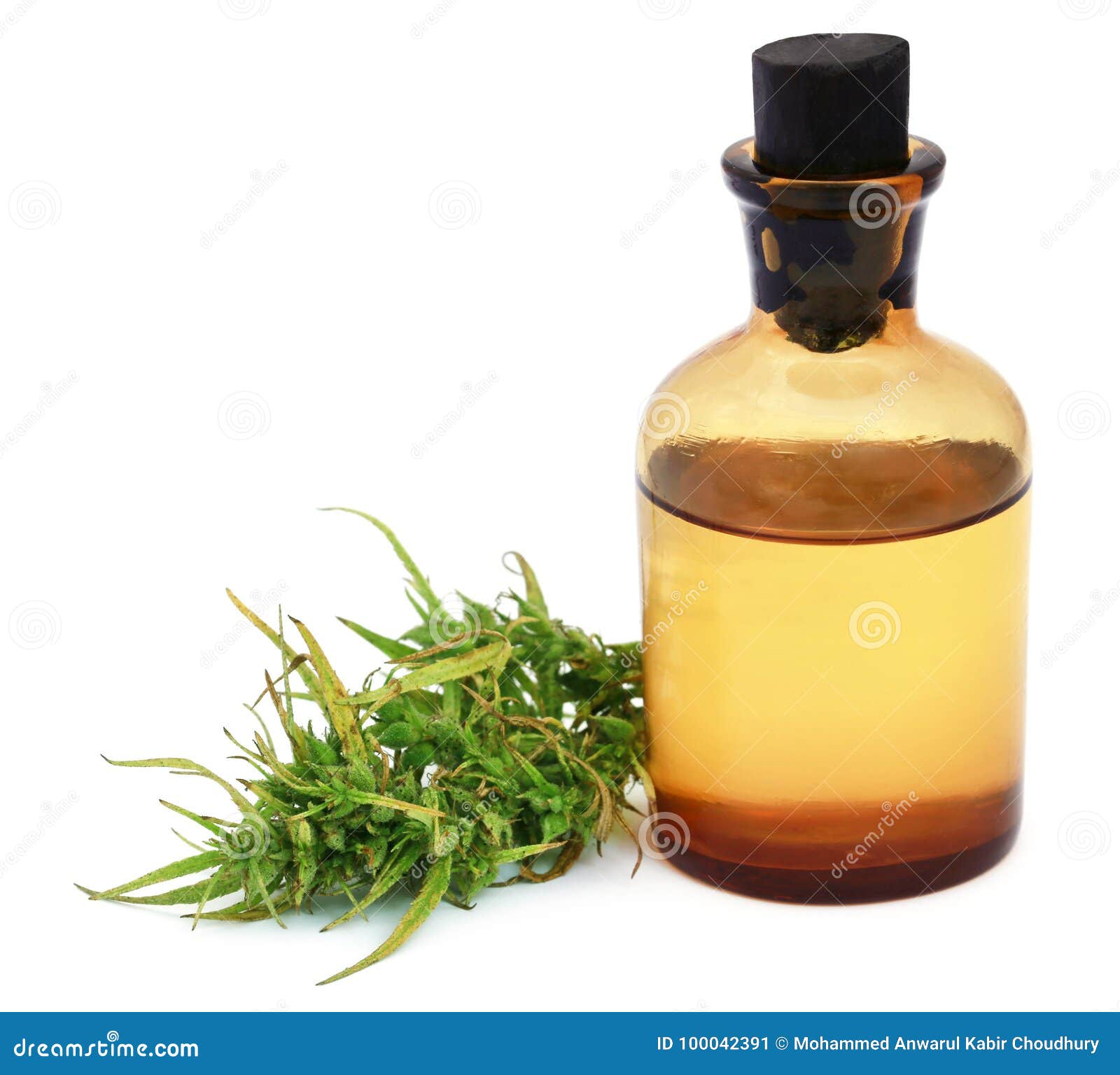 Medicinal Cannabis with Extract Oil in a Bottle Stock Image - Image of ...