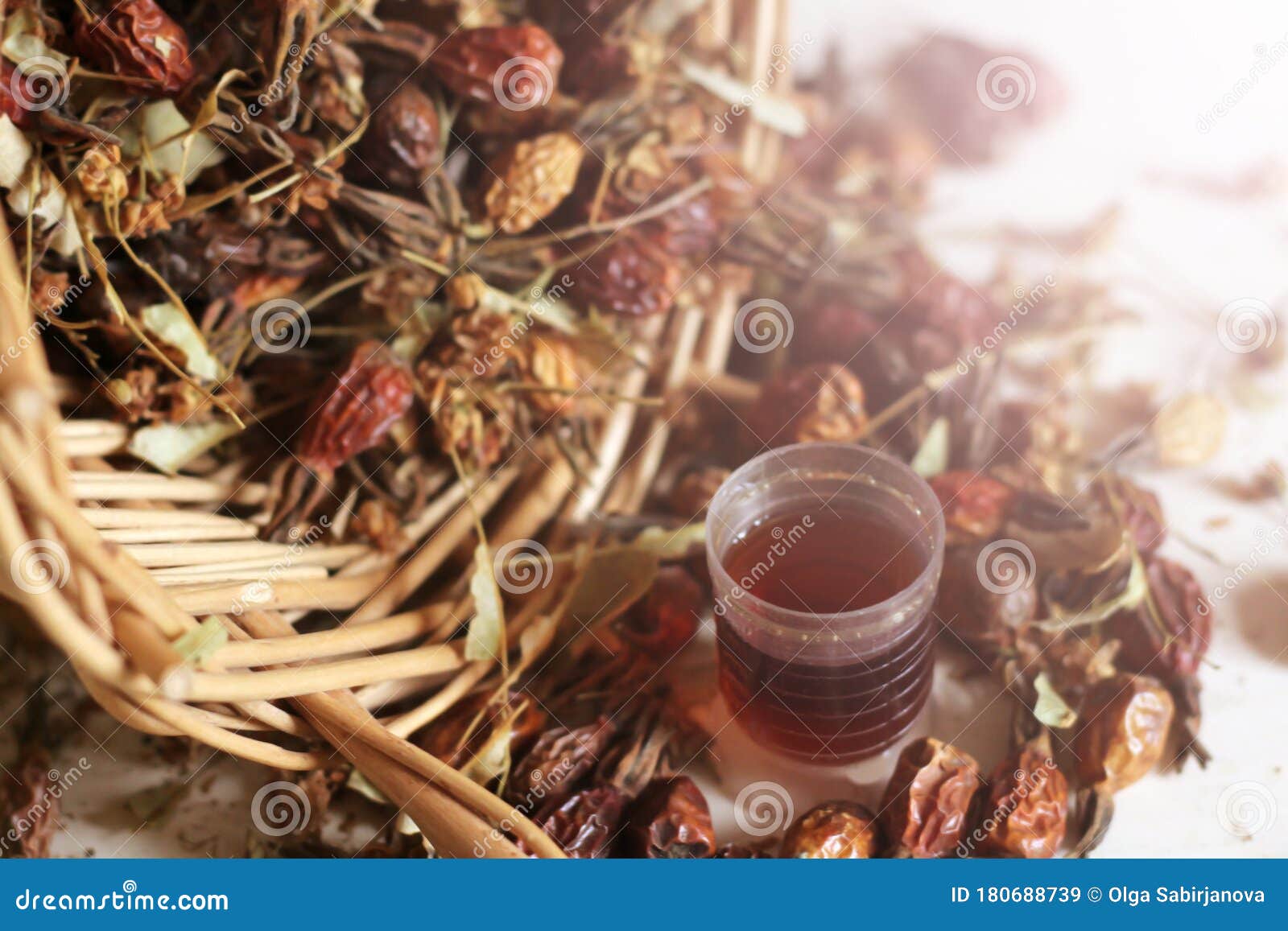 Medicinal Herbal Syrup and Herb Collection Stock Image - Image of ...