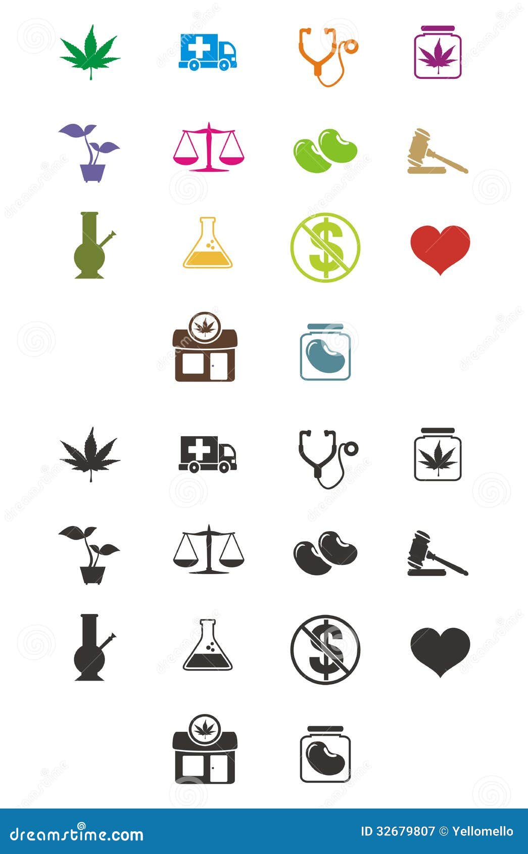 Medicinal marijuana icon stock vector. Illustration of icons - 32679807
