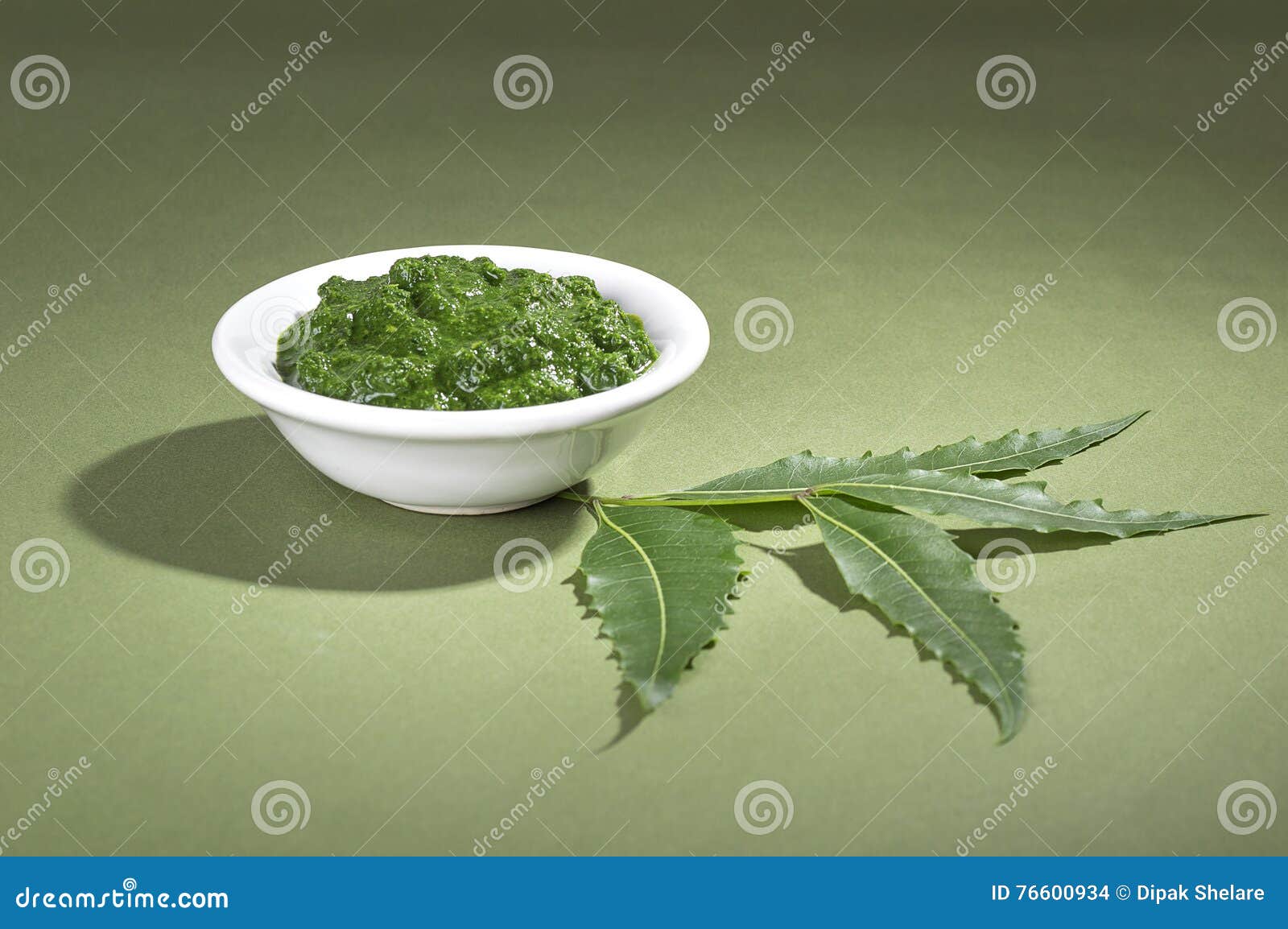 Medicinal Neem Leaves with Paste Stock Photo - Image of indica ...
