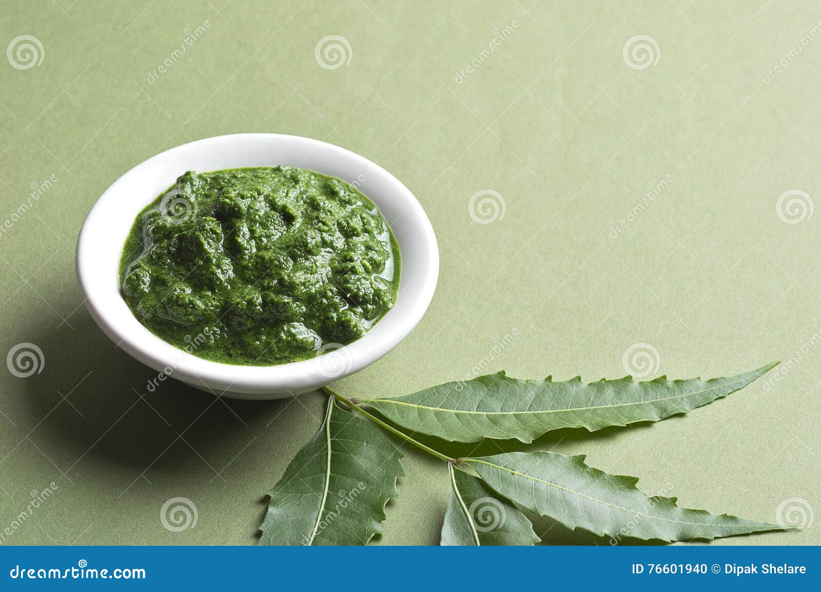 Medicinal Neem Leaves with Paste Stock Photo - Image of juice, india ...