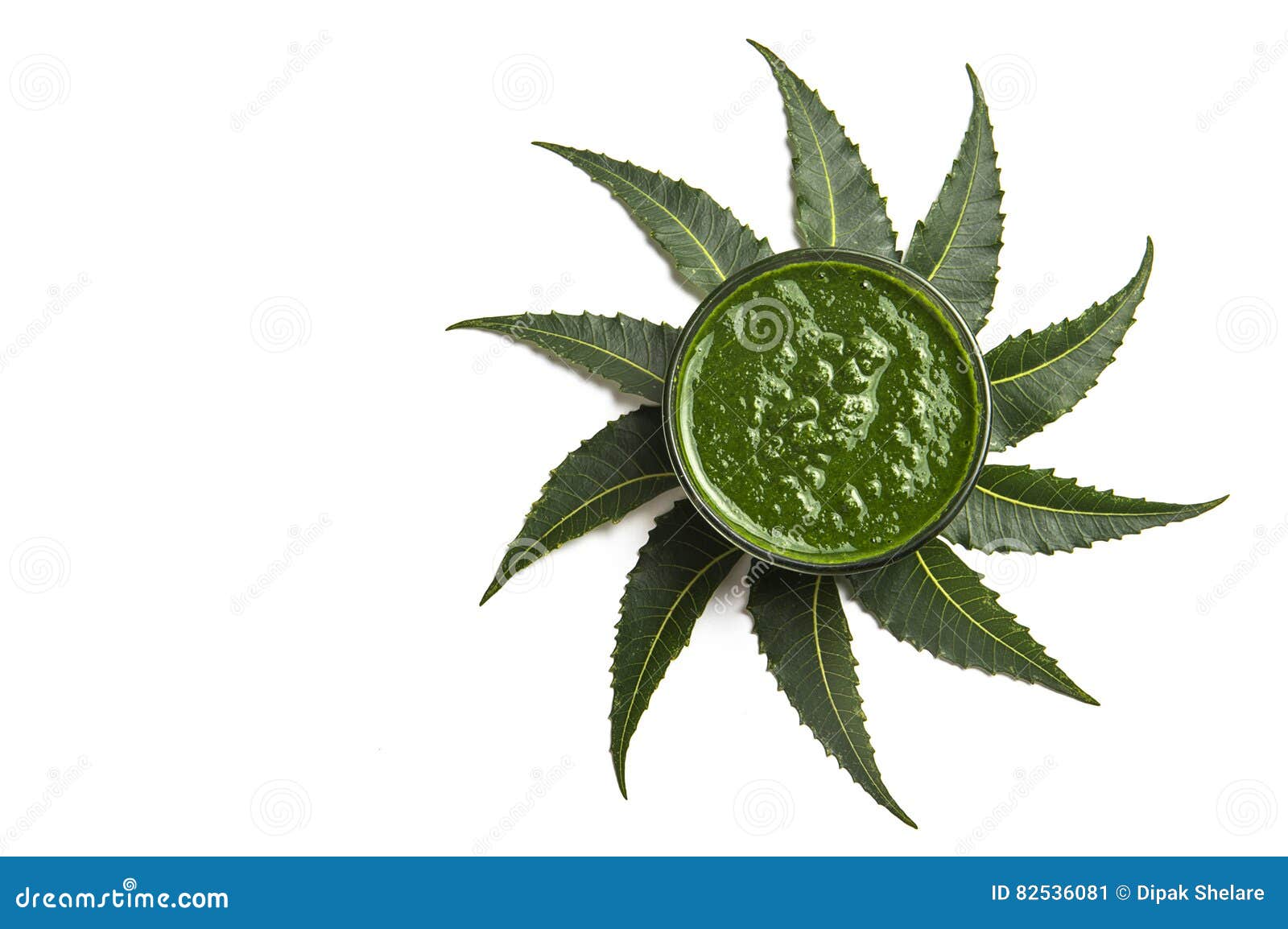 Medicinal Neem Leaves with Paste Stock Image - Image of background ...