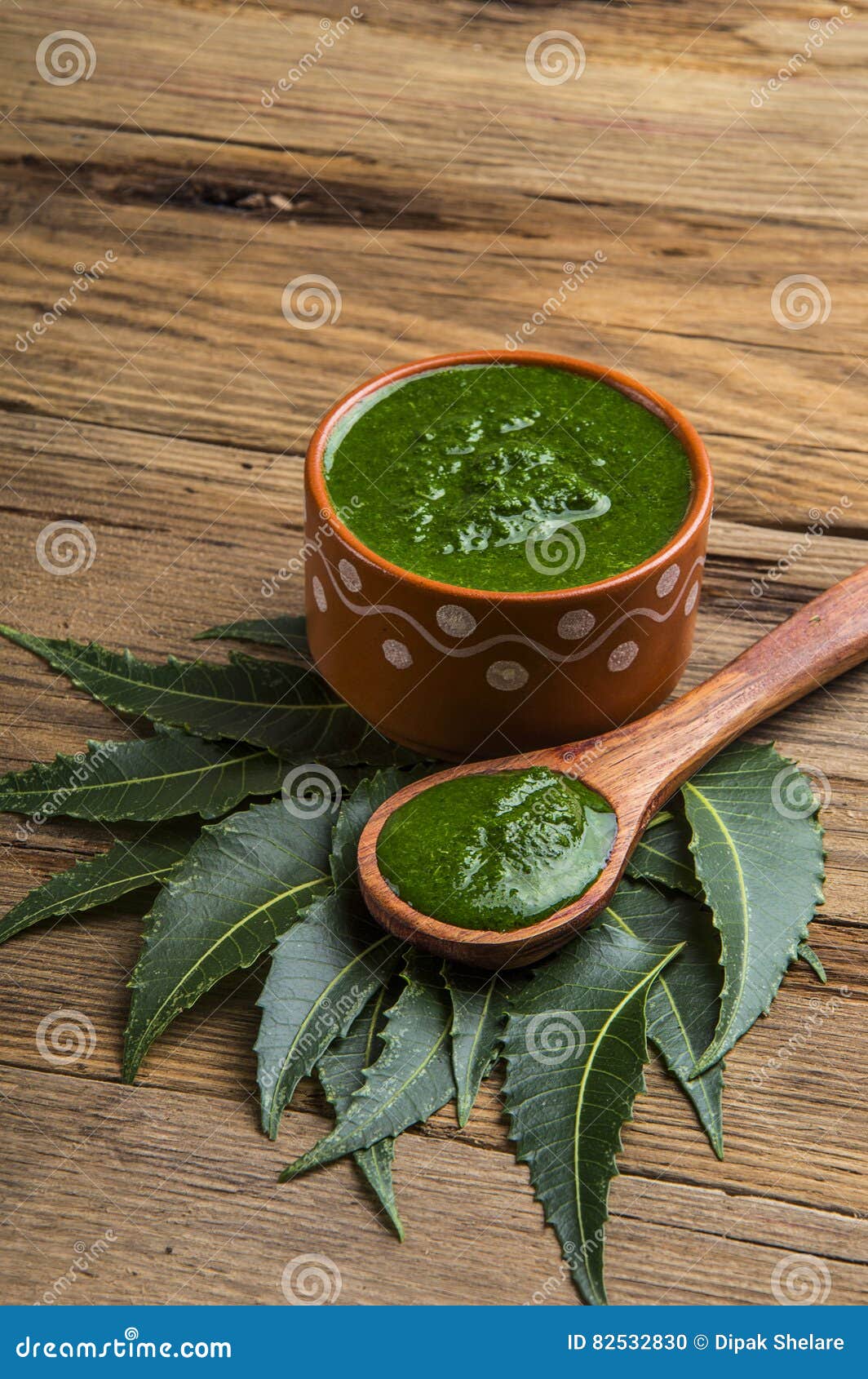 Medicinal Neem Leaves with Paste Stock Photo - Image of health ...