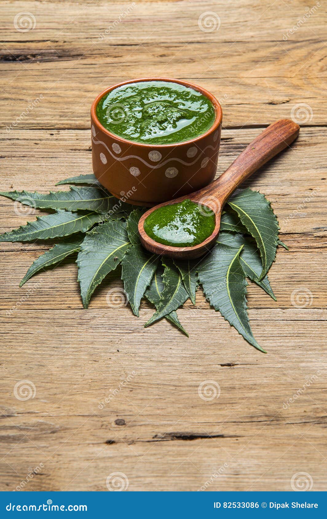 Medicinal Neem Leaves with Paste Stock Photo - Image of juice, branch ...