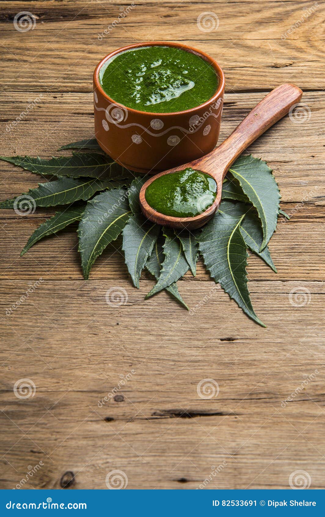 Medicinal Neem Leaves with Paste Stock Image - Image of foliage ...