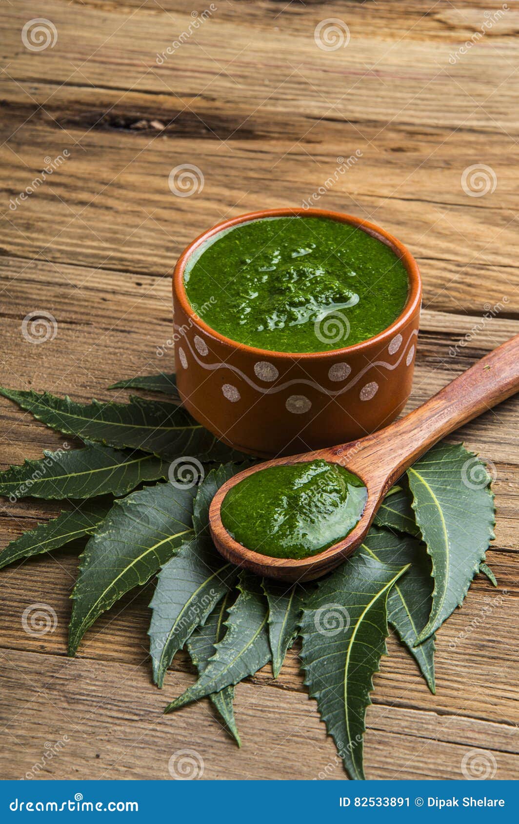 Medicinal Neem Leaves with Paste Stock Image - Image of alternative ...