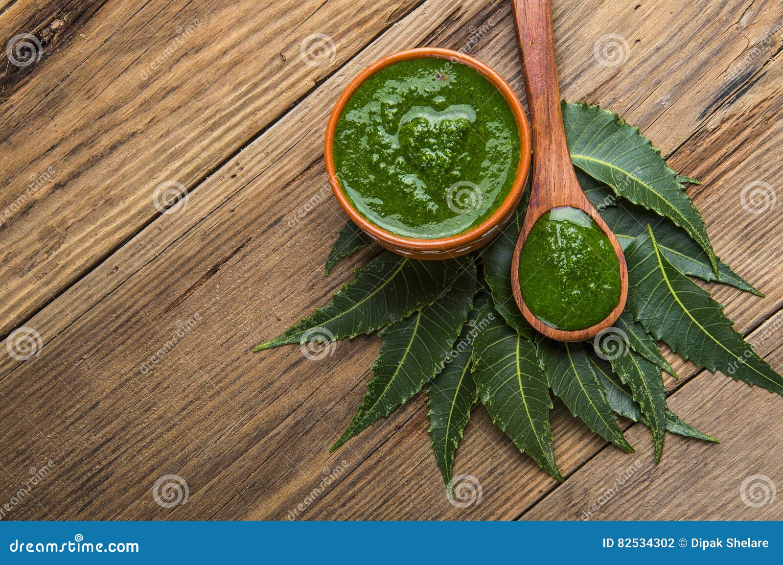 Medicinal Neem Leaves with Paste Stock Photo - Image of leaf, diet ...
