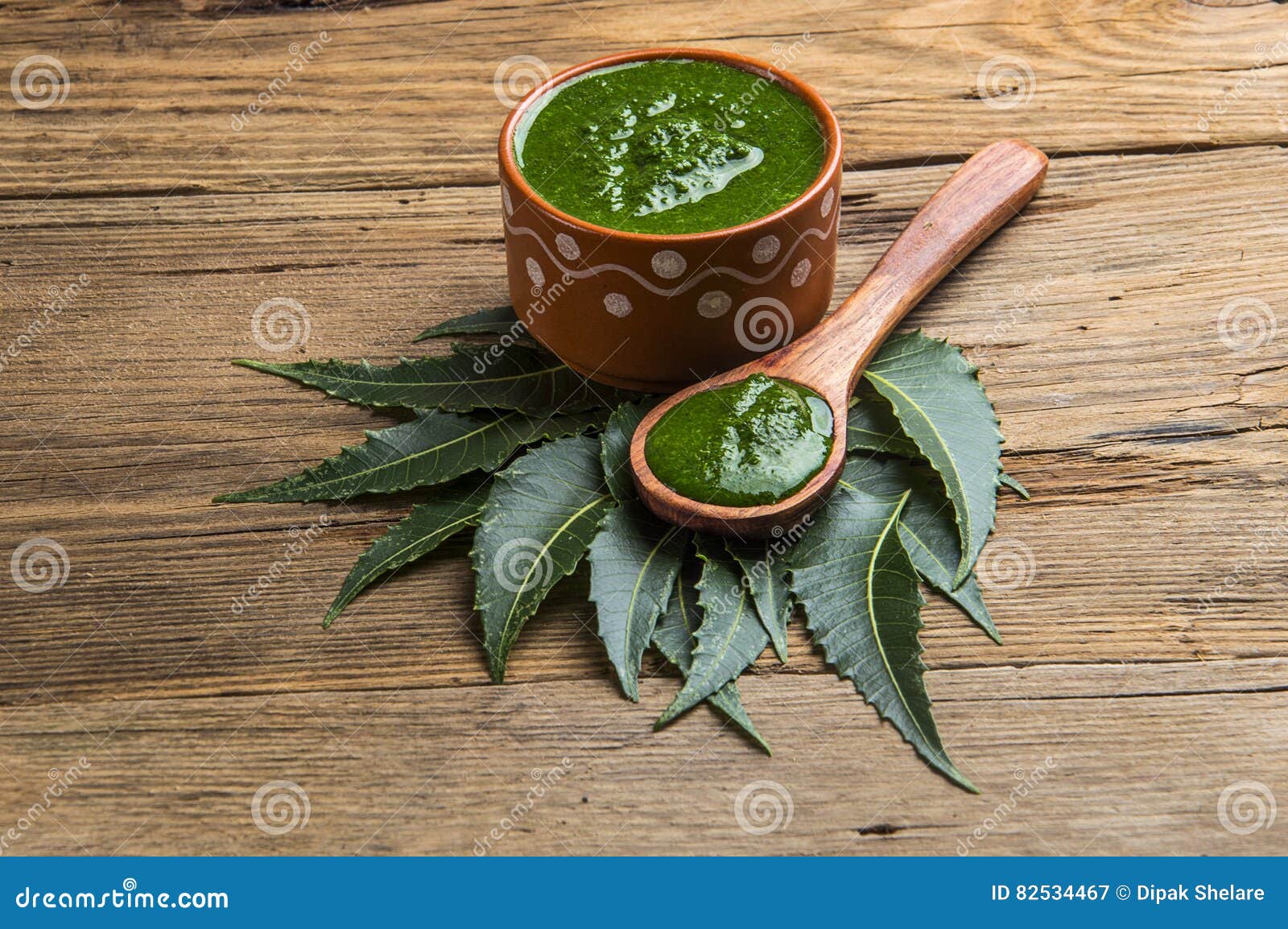Medicinal Neem Leaves with Paste Stock Image - Image of diabetes ...