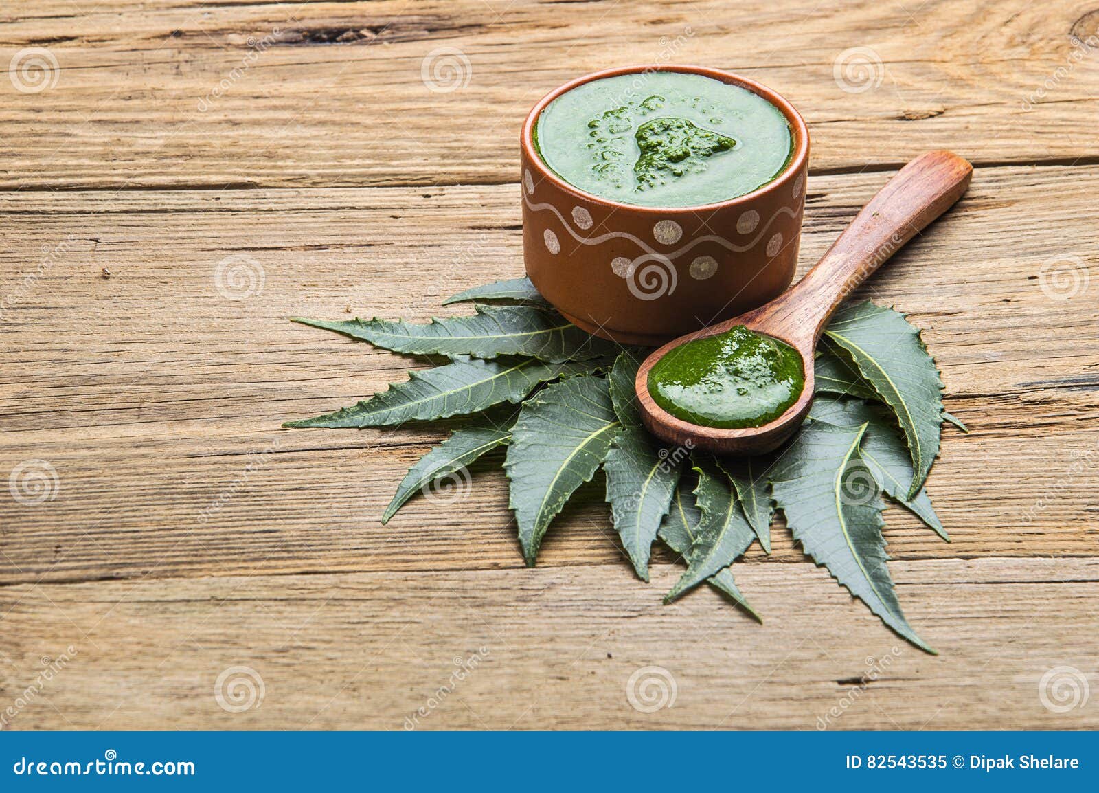 Medicinal Neem Leaves with Paste Stock Image - Image of cure ...