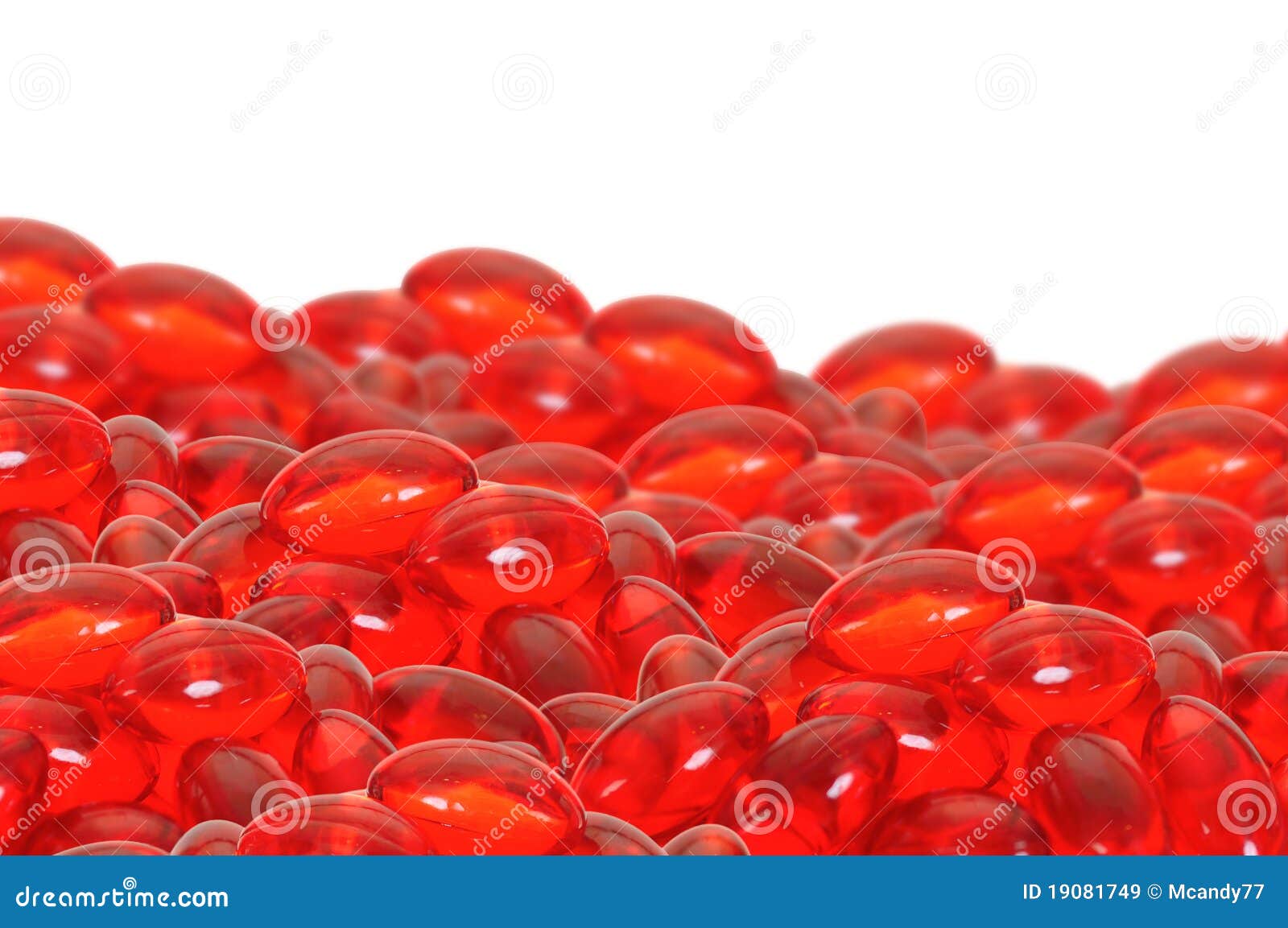 Medicinal Red Capsules on White Stock Image - Image of illness ...