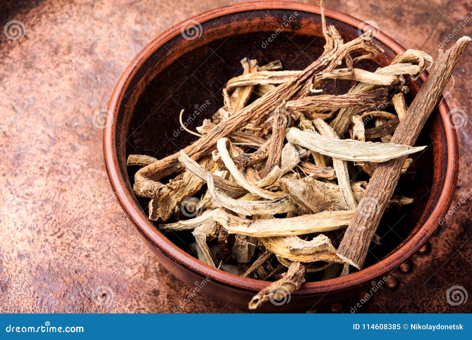 Medicinal root inula stock image. Image of mortar, inula - 114608385