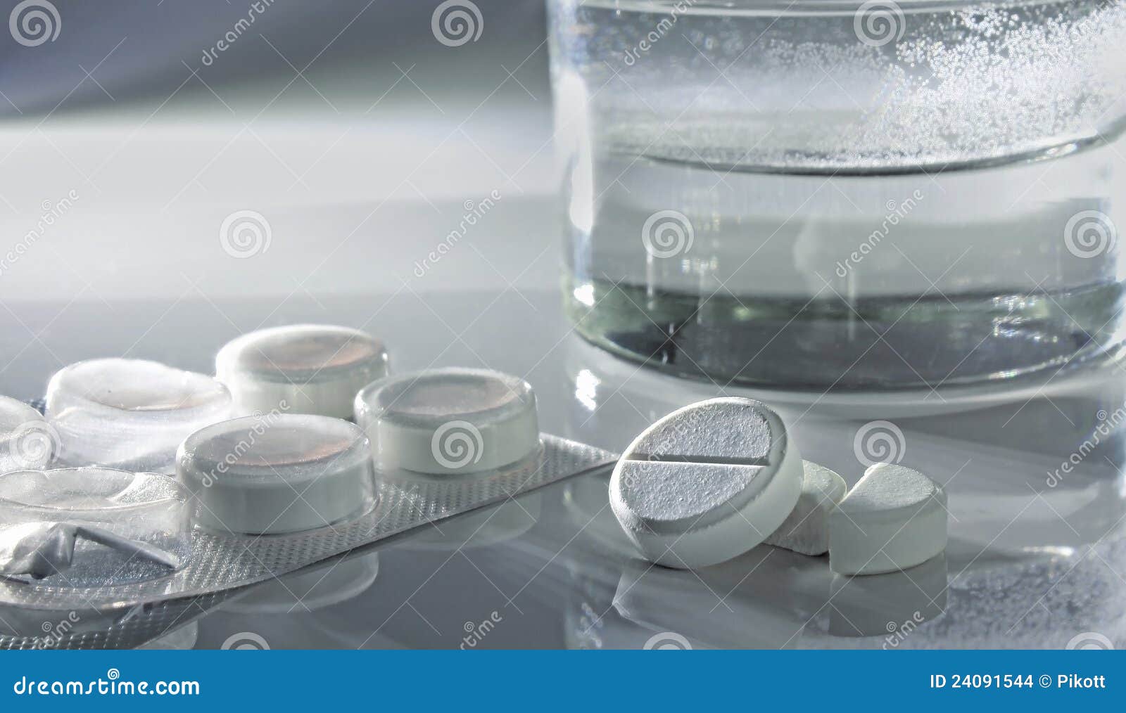 Medicinal Tablets and Water Stock Photo - Image of antidote, medicine ...