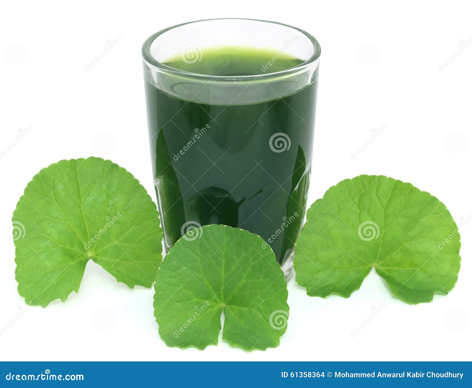 Medicinal Thankuni Leaves with Extract Stock Photo - Image of glass ...