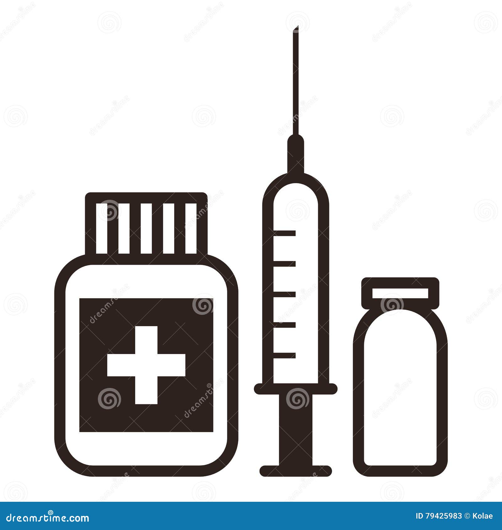 Syringe Icon. Silhouette Symbol. Negative Space. Vector Isolated ...