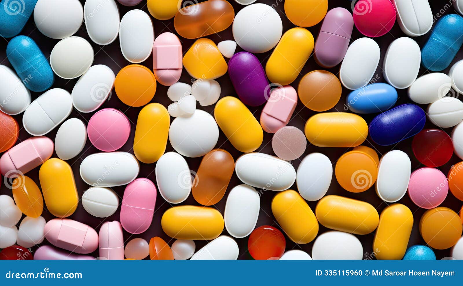 Medicine Background with Multi-color Capsules and Tablets, Creating ...