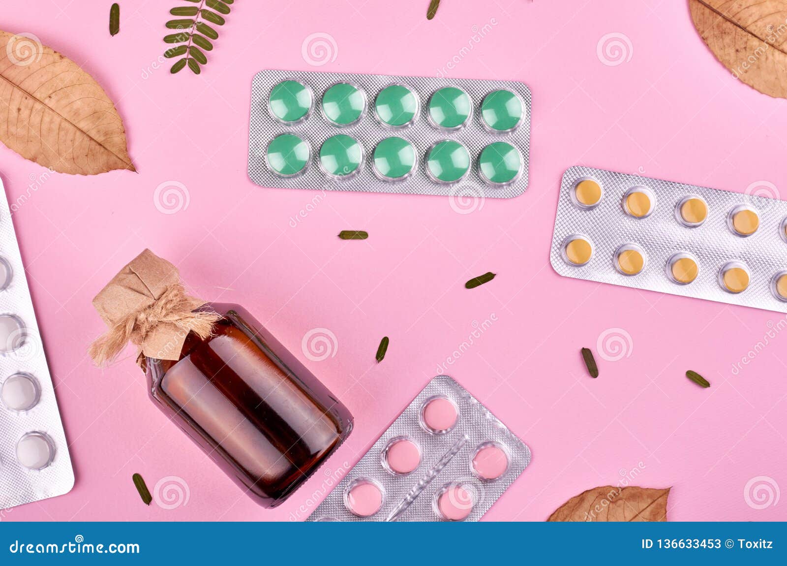 Medicine Background - Pharmacy. Pharmaceutical Pills on Pink Backdrop ...