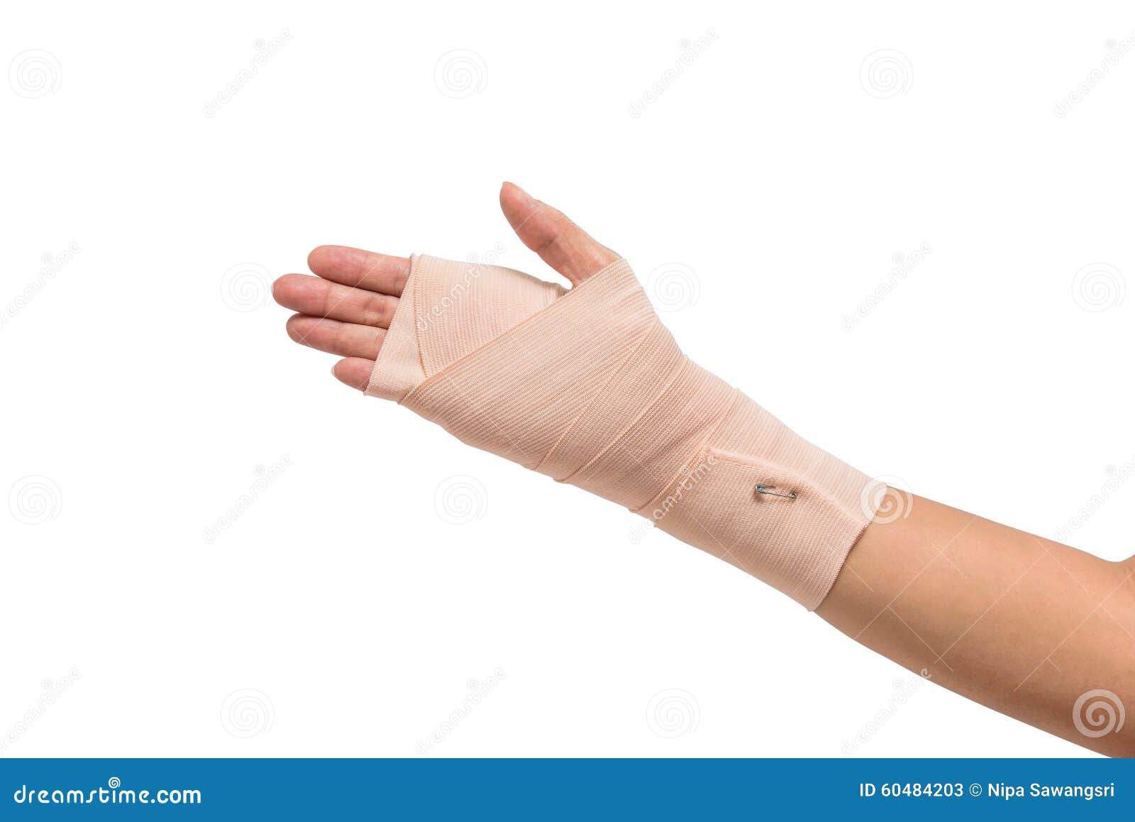 Medicine Bandage on Human Hand Isolated Stock Image - Image of bandage ...