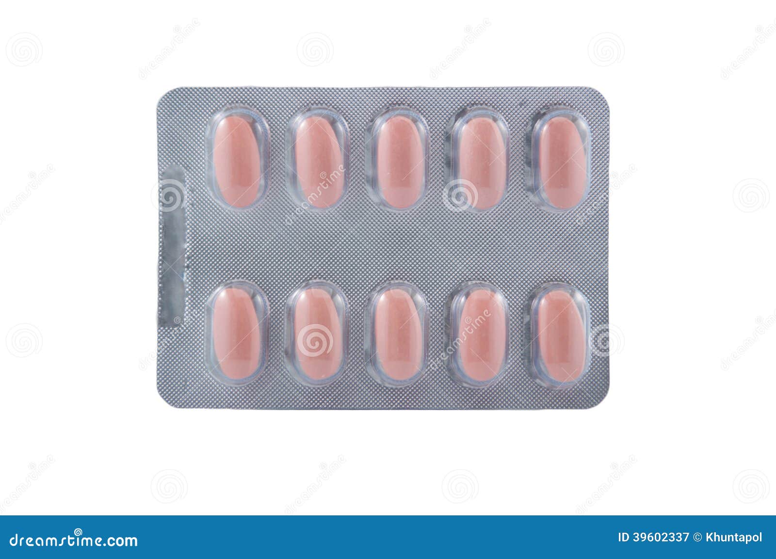 Medicine Blister Pack of Long Brown Tablet Stock Image - Image of ...