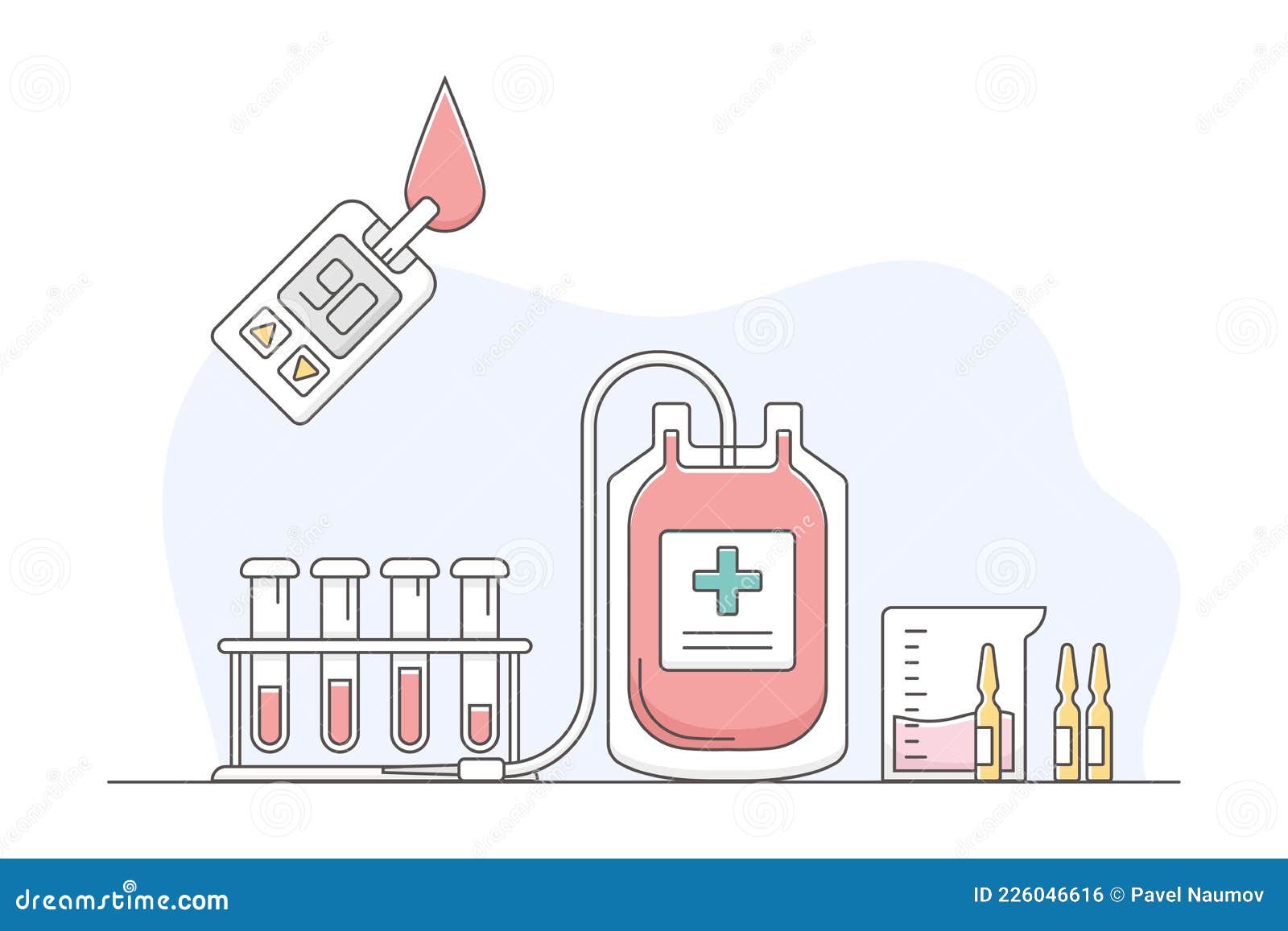 Medicine With Blood Sampling And Testing For Cholesterol Level Line ...