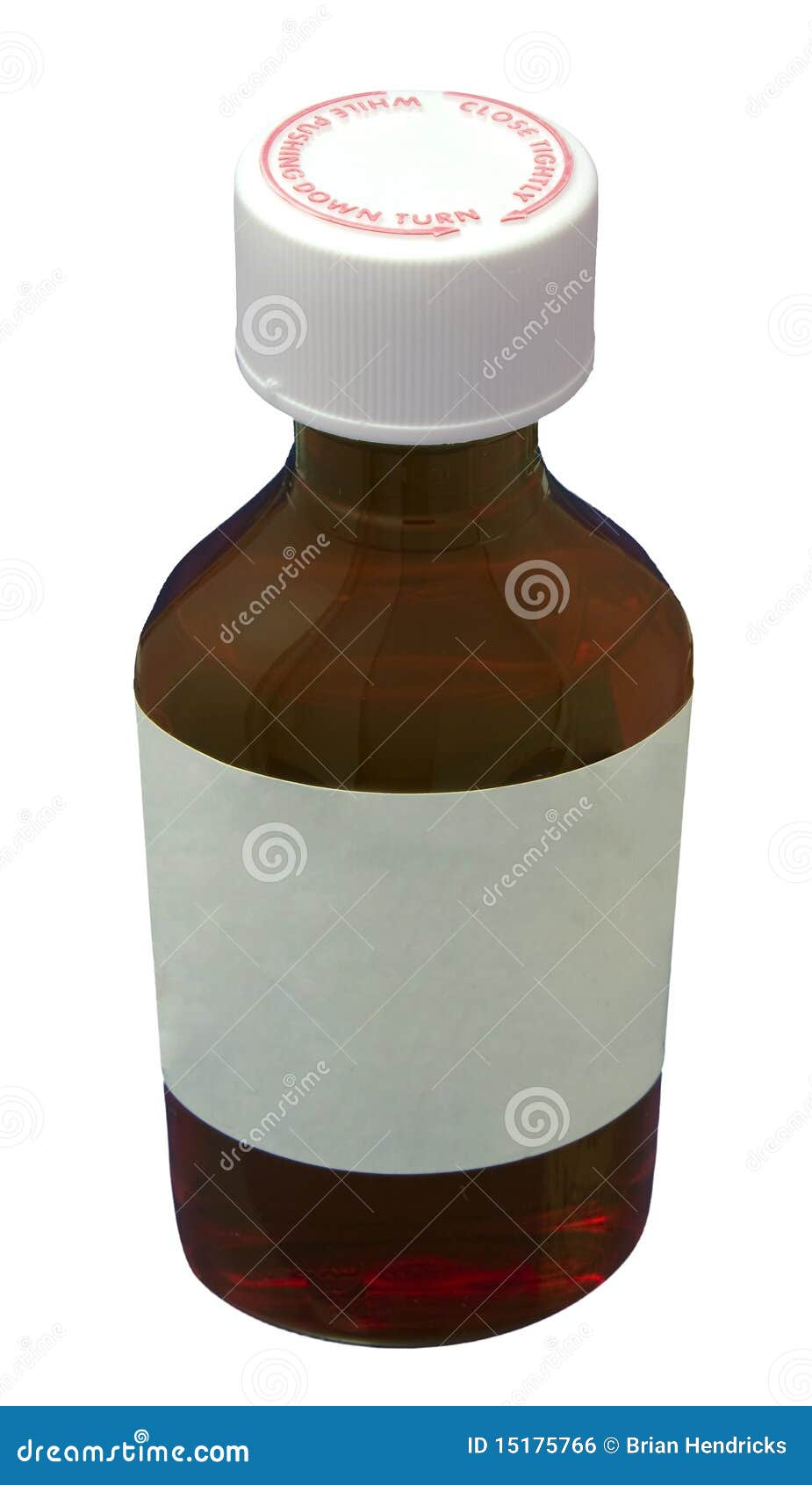 Medicine Bottle with Empty Label Isolated on White Stock Photo - Image ...