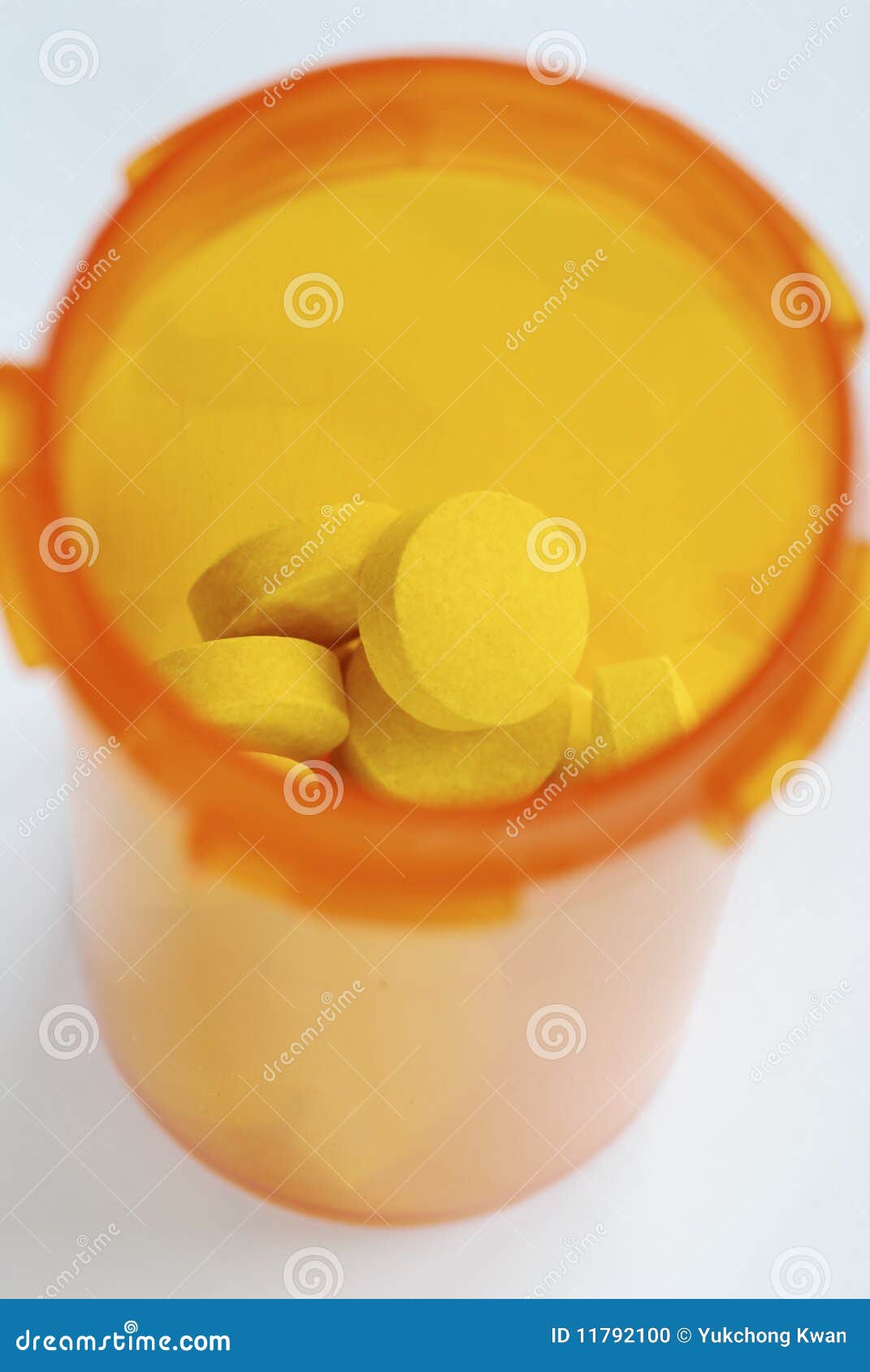 The Medicine Bottle with Some Yellow Pills Stock Photo - Image of care ...