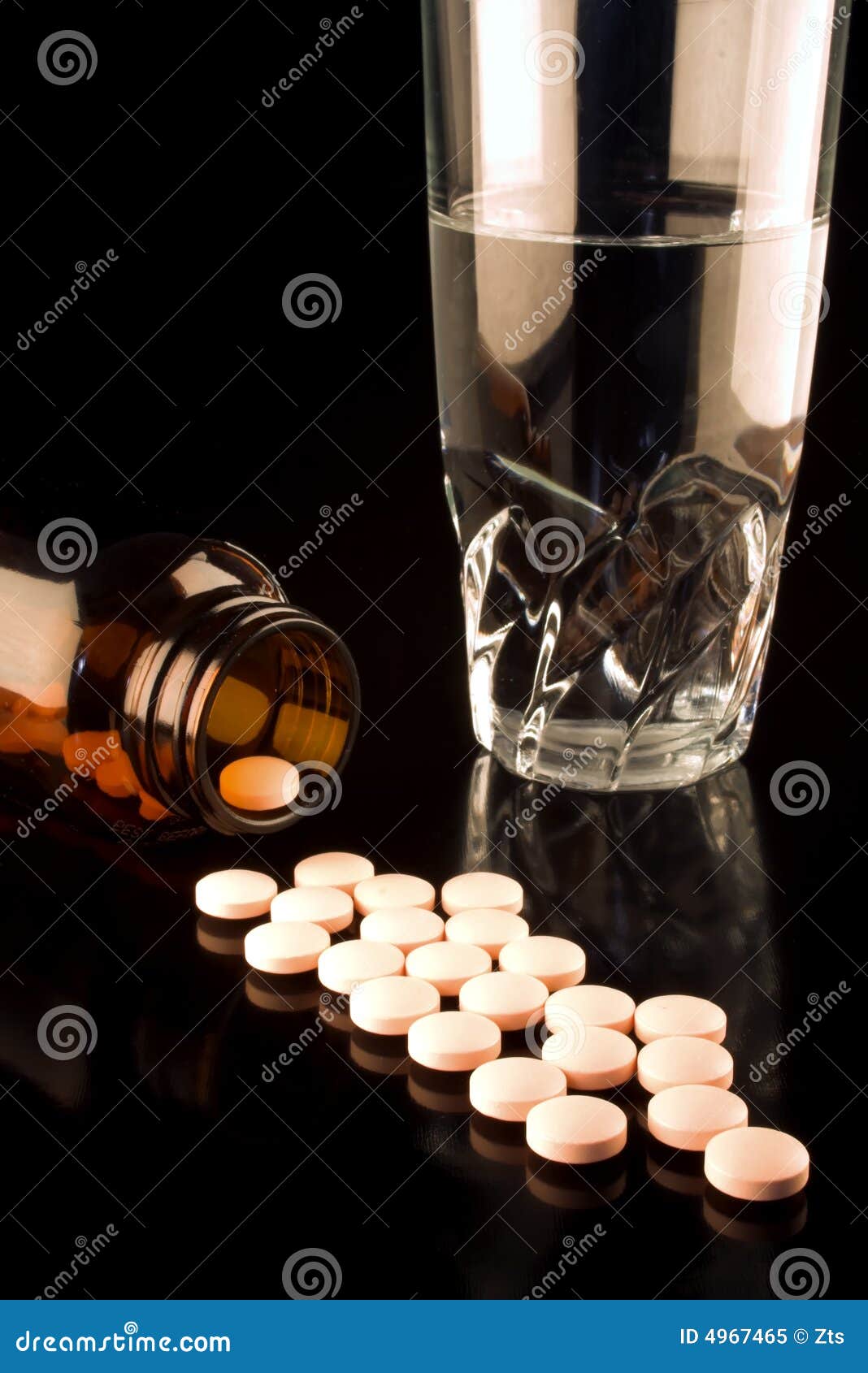 Medicine Bottle with Spilled Pills Stock Image - Image of bottle, cure ...