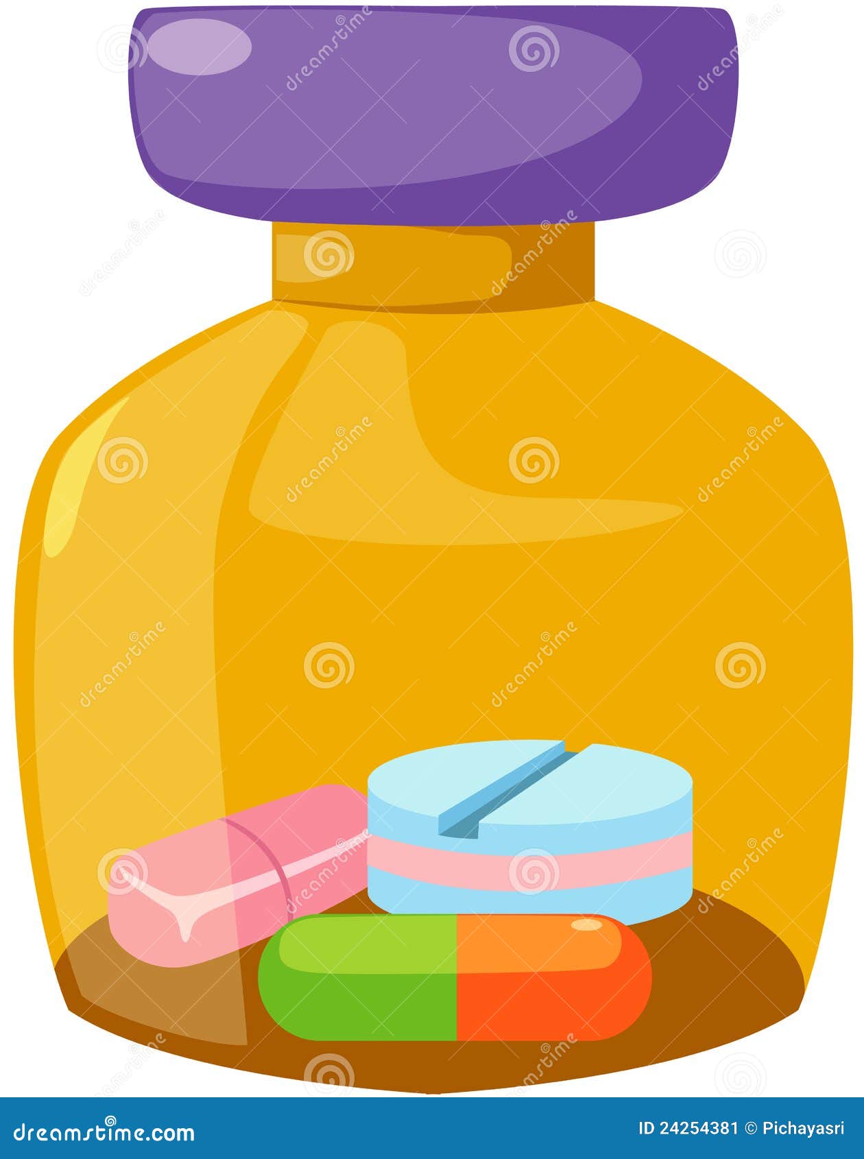 Medicine Bottle and Tablets Stock Vector - Illustration of cartoon ...