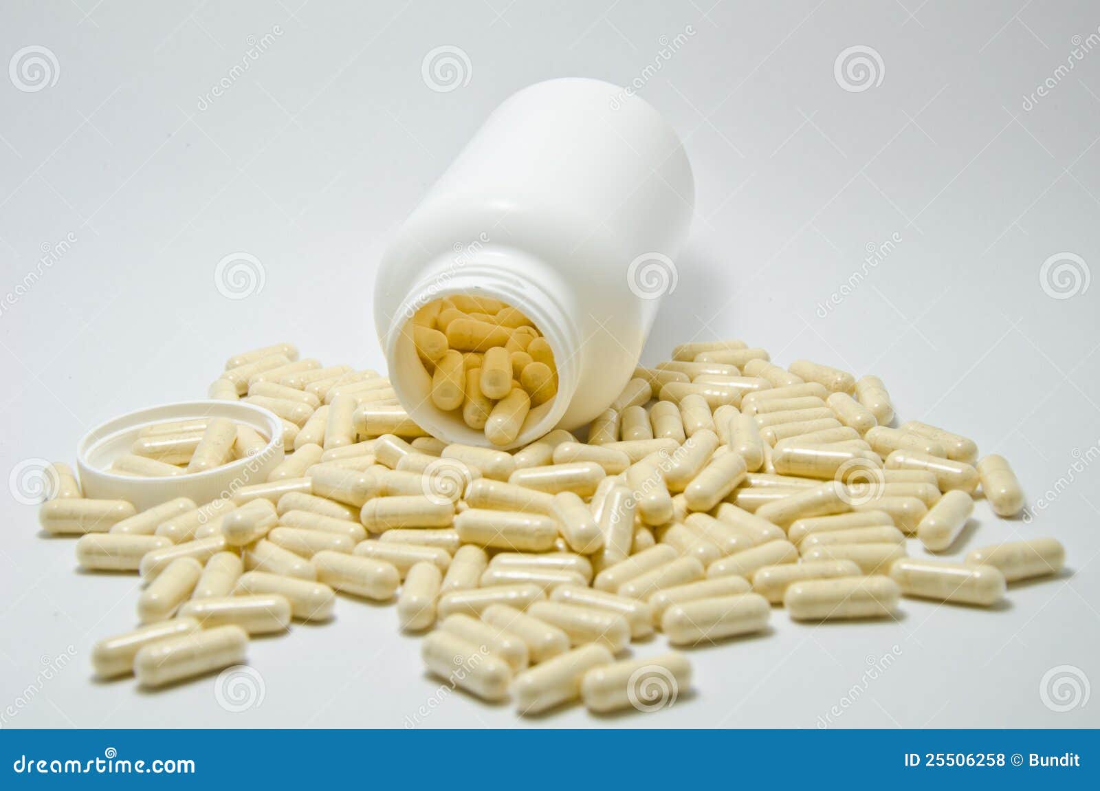 Medicine Bottom and Pill Over Stock Photo - Image of illness ...