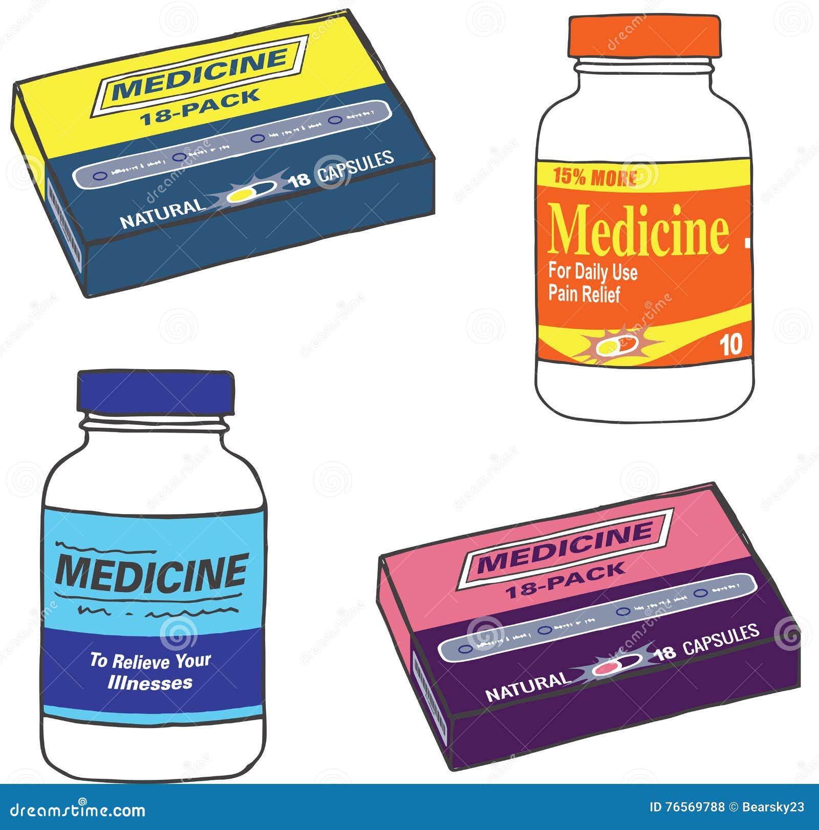 Medicine boxes and bottles stock vector. Illustration of antiseptic ...