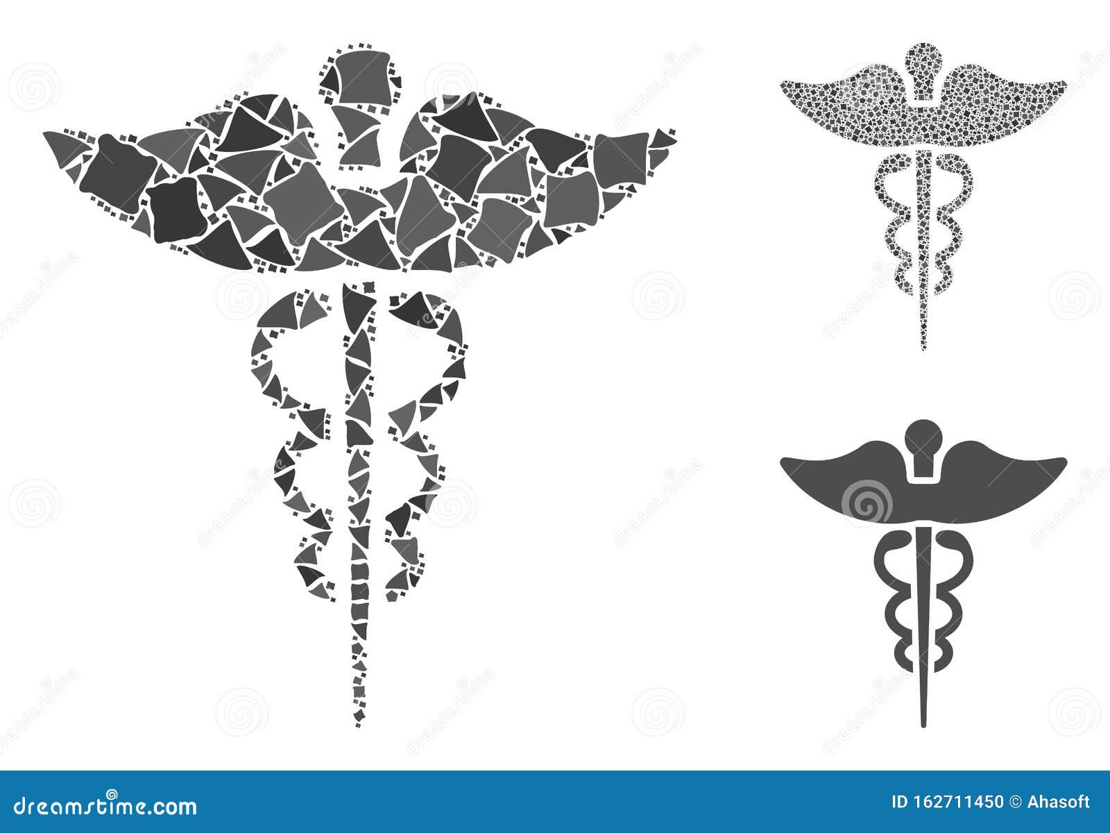 Medicine Caduceus Symbol Composition Icon of Rugged Pieces Stock Vector ...