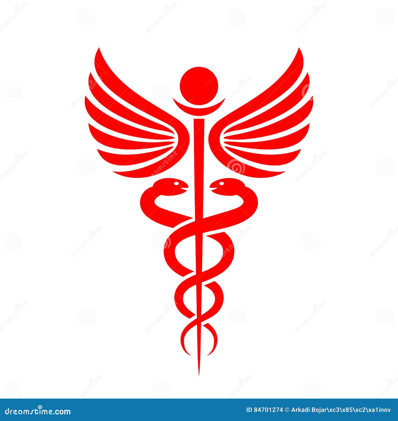 Red Caduceus Medical Symbol