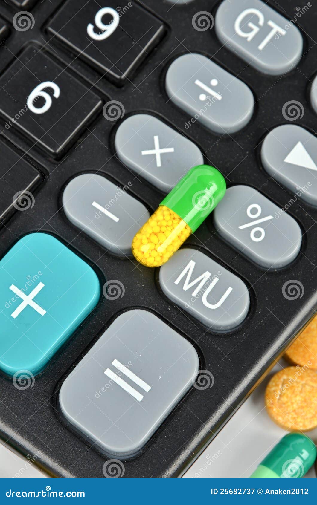 Medicine and calculator stock image. Image of healthy - 25682737