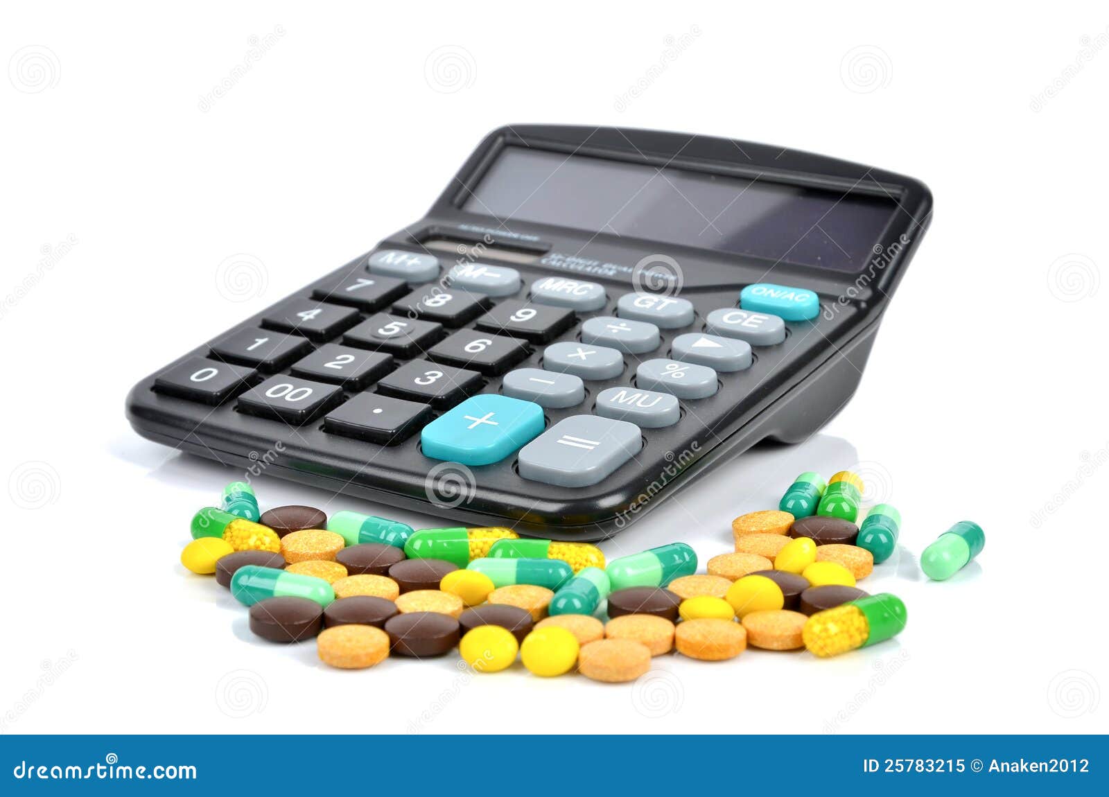 Medicine and calculator stock image. Image of pill, tablet - 25783215