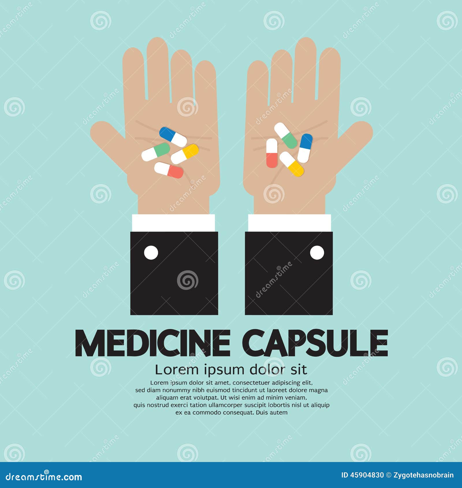 Medicine Capsule in Hand stock vector. Illustration of pill - 45904830