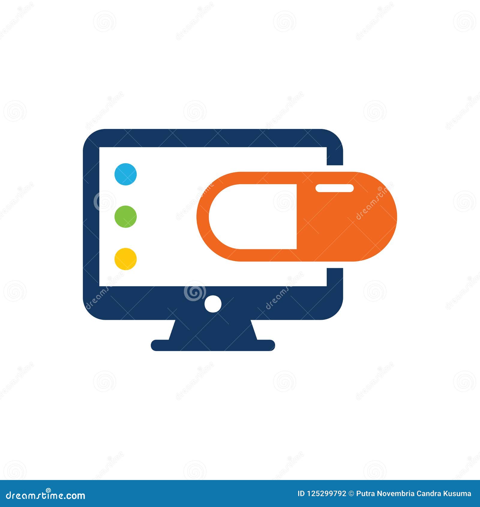 Medicine Computer Logo Icon Design Stock Vector - Illustration of ...