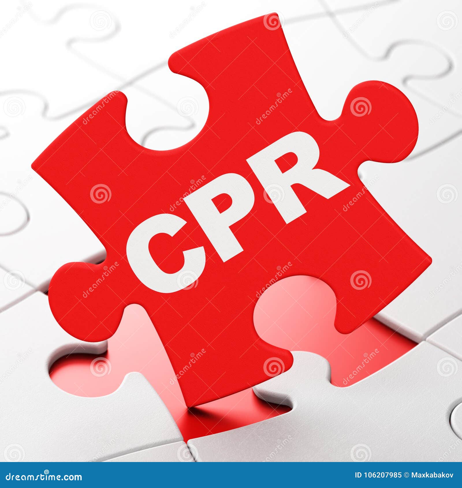 Medicine Concept: CPR on Puzzle Background Stock Illustration ...