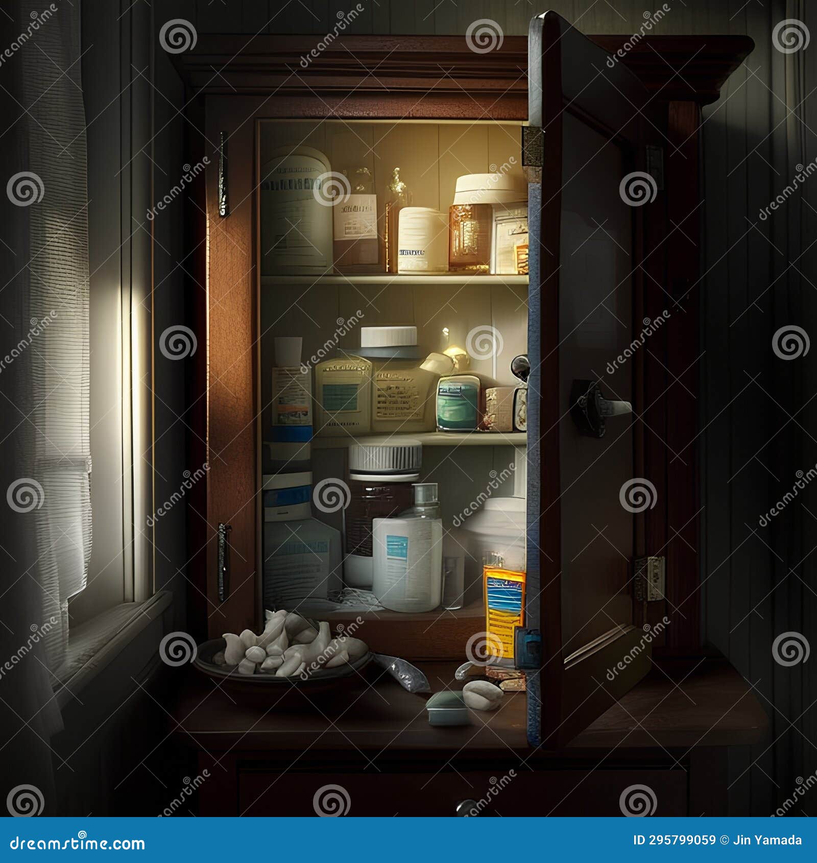 Medicine in a Cupboard, 3d Render. Computer Digital Drawing Stock ...