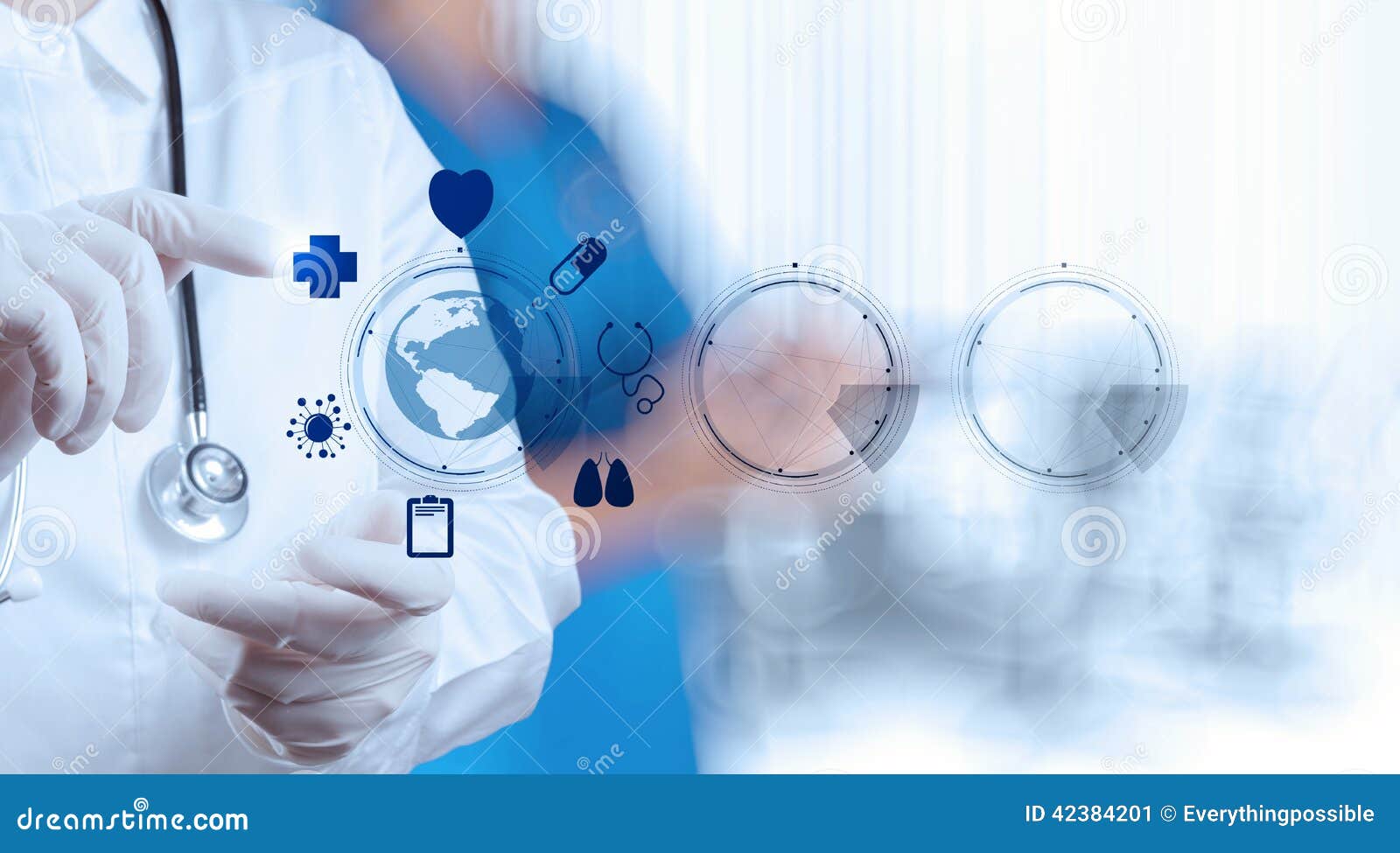 Medicine Doctor Hand Working with Modern Computer Stock Illustration ...