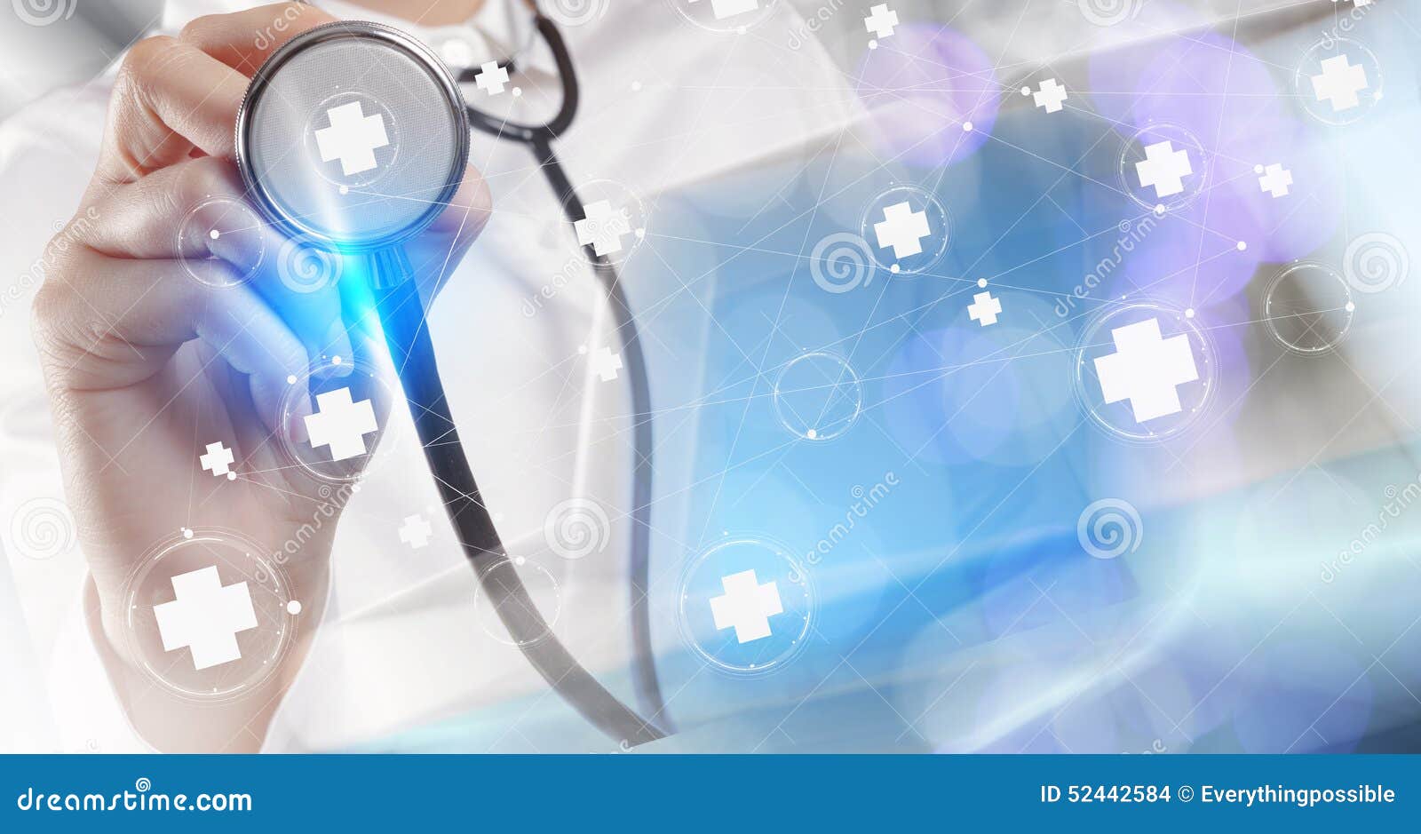 Medicine Doctor Hand Working with Modern Computer Interface Stock Photo ...