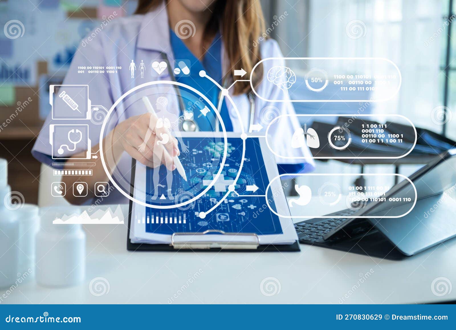 Medicine Doctor Hand Working with Modern Digital Tablet Computer ...