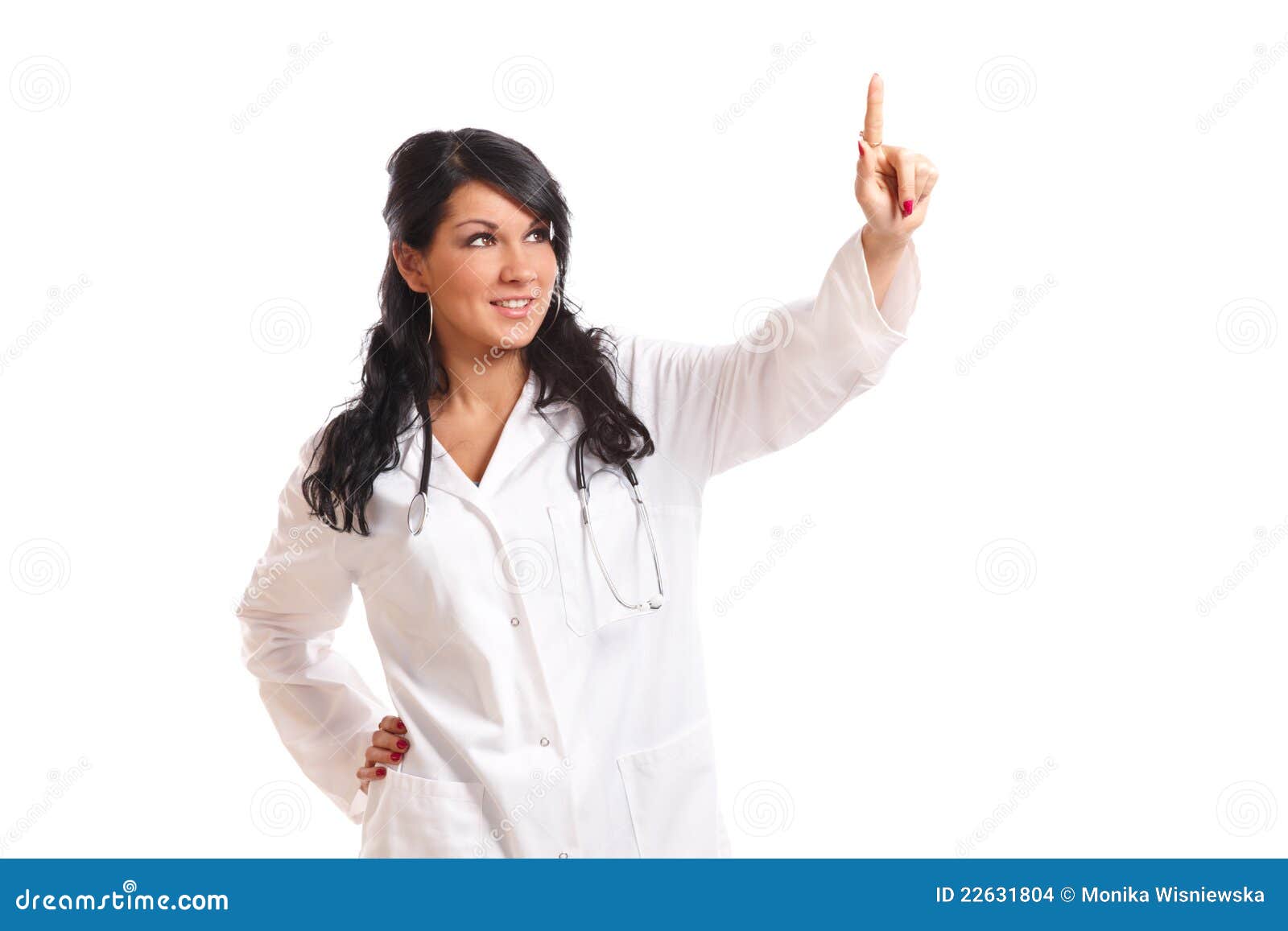 Medicine Doctor Pointing at Something Stock Photo - Image of beautiful ...
