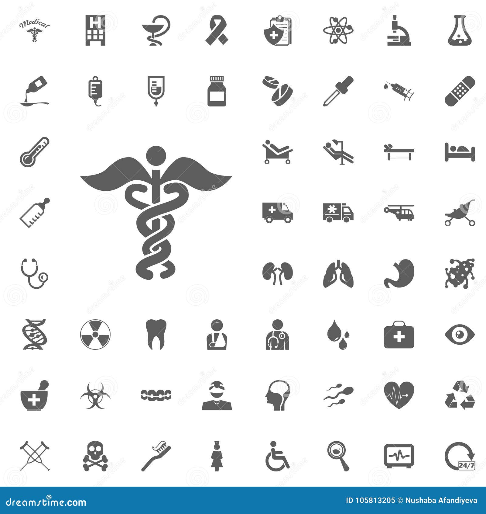 Medicine and Doctor Sign Icon Set Vector Illustration. Editorial Image ...