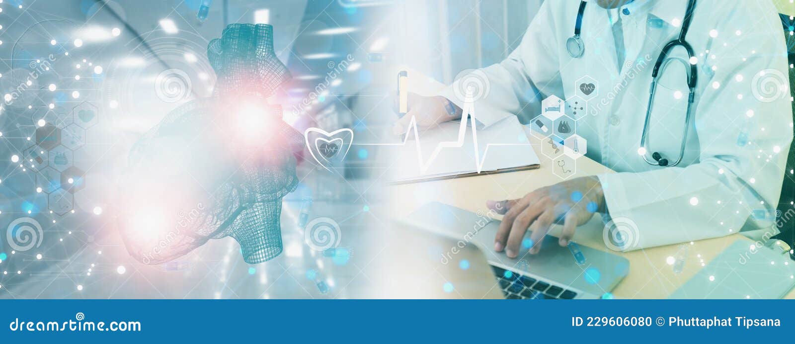 Medicine Doctor Surgeon,using Computer Laptop with Visual Screen ...