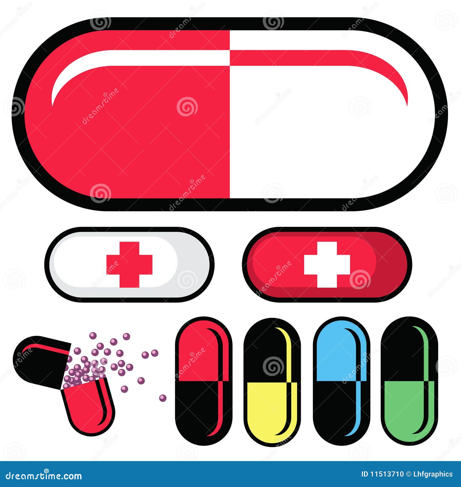 Medicine or Drug Capsules and Pills Stock Vector - Illustration of ...