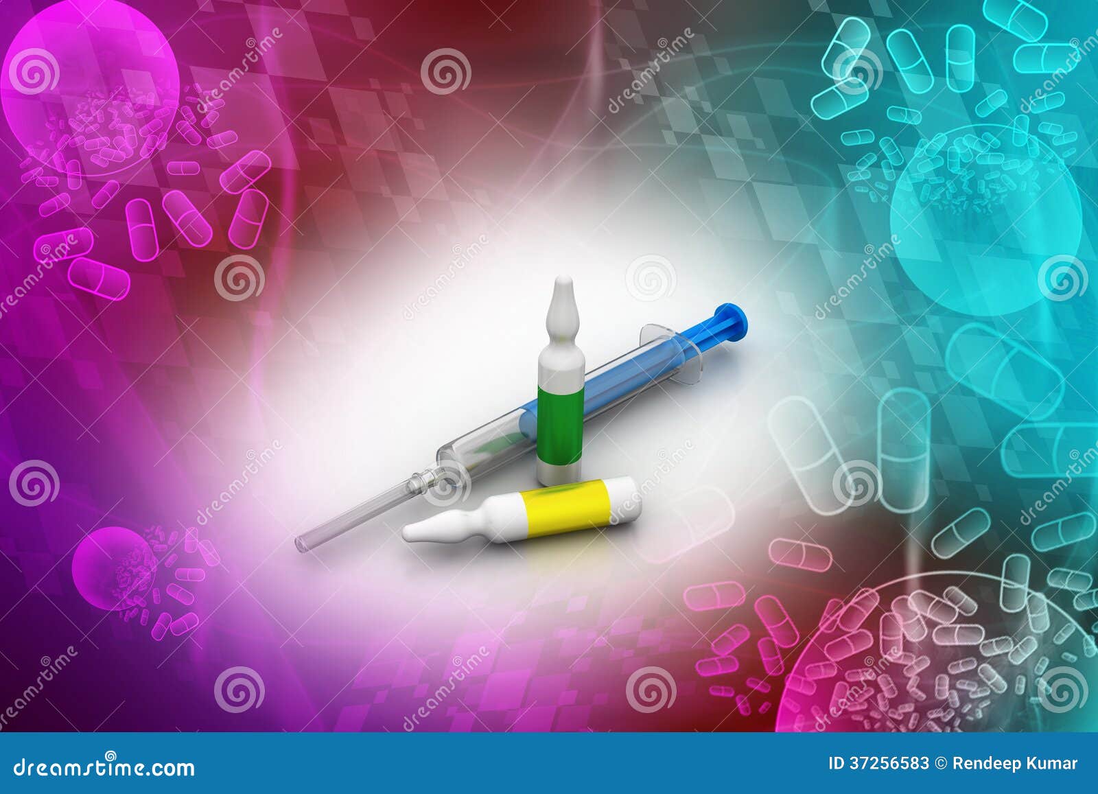 Medicine of Flu and Syringe Stock Illustration - Illustration of ...