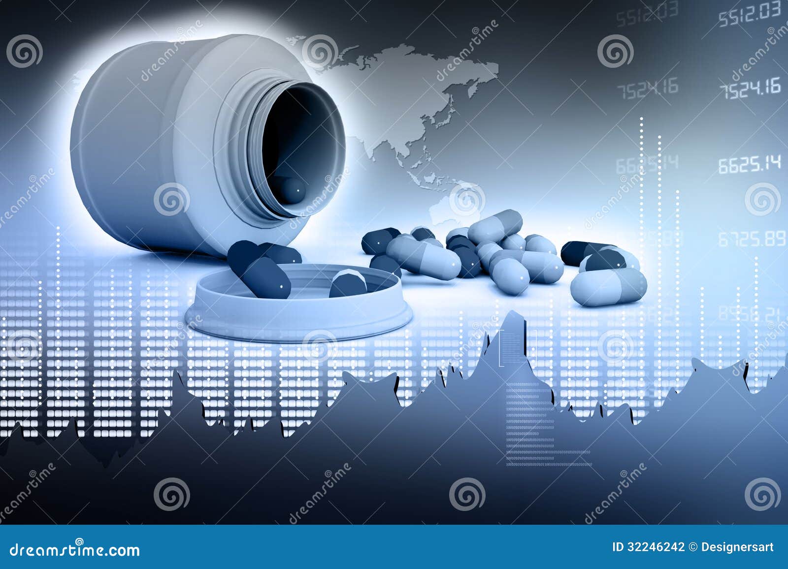 Medicine with graph stock illustration. Illustration of business - 32246242